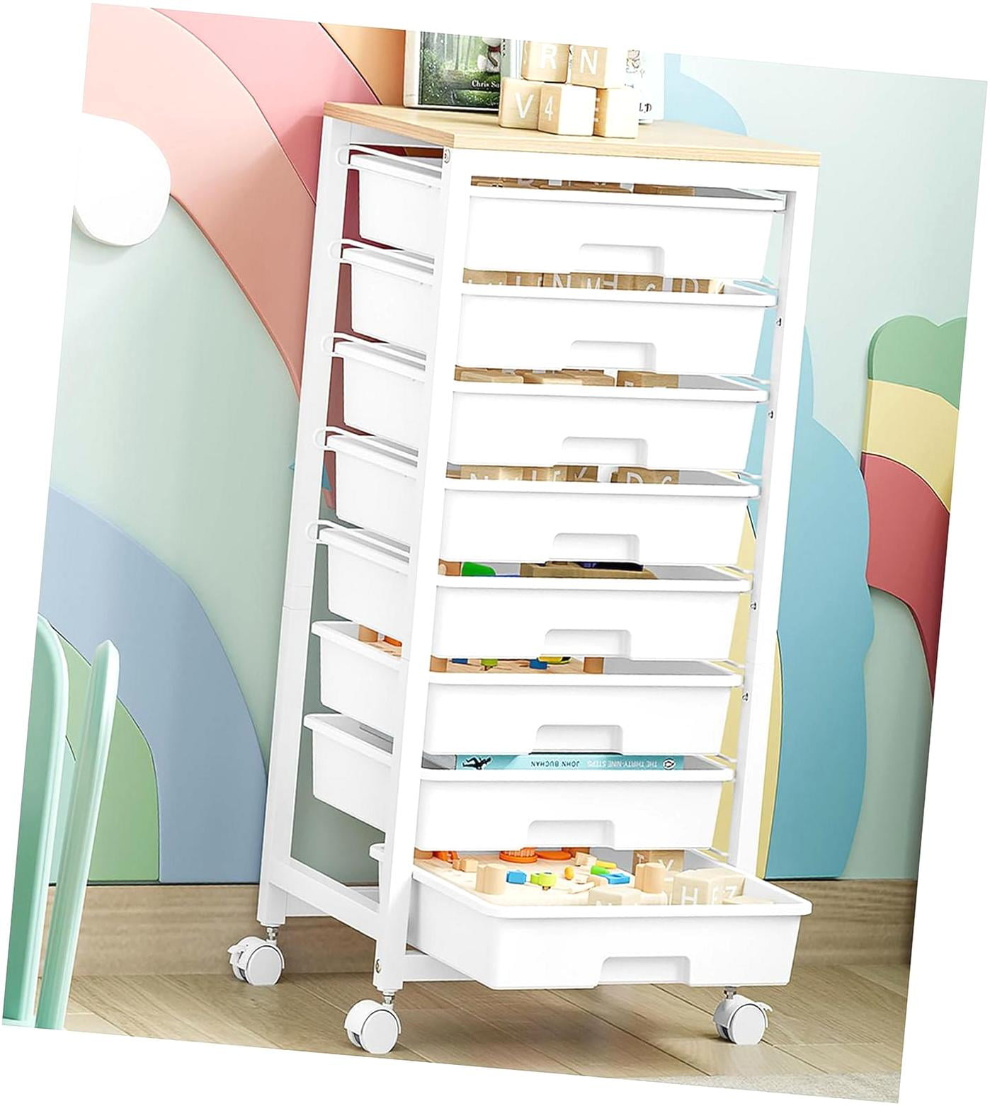 FREEAMG Mobile Cart with Drawers, 8-Drawer Rolling Cart, Movable Drawer ...