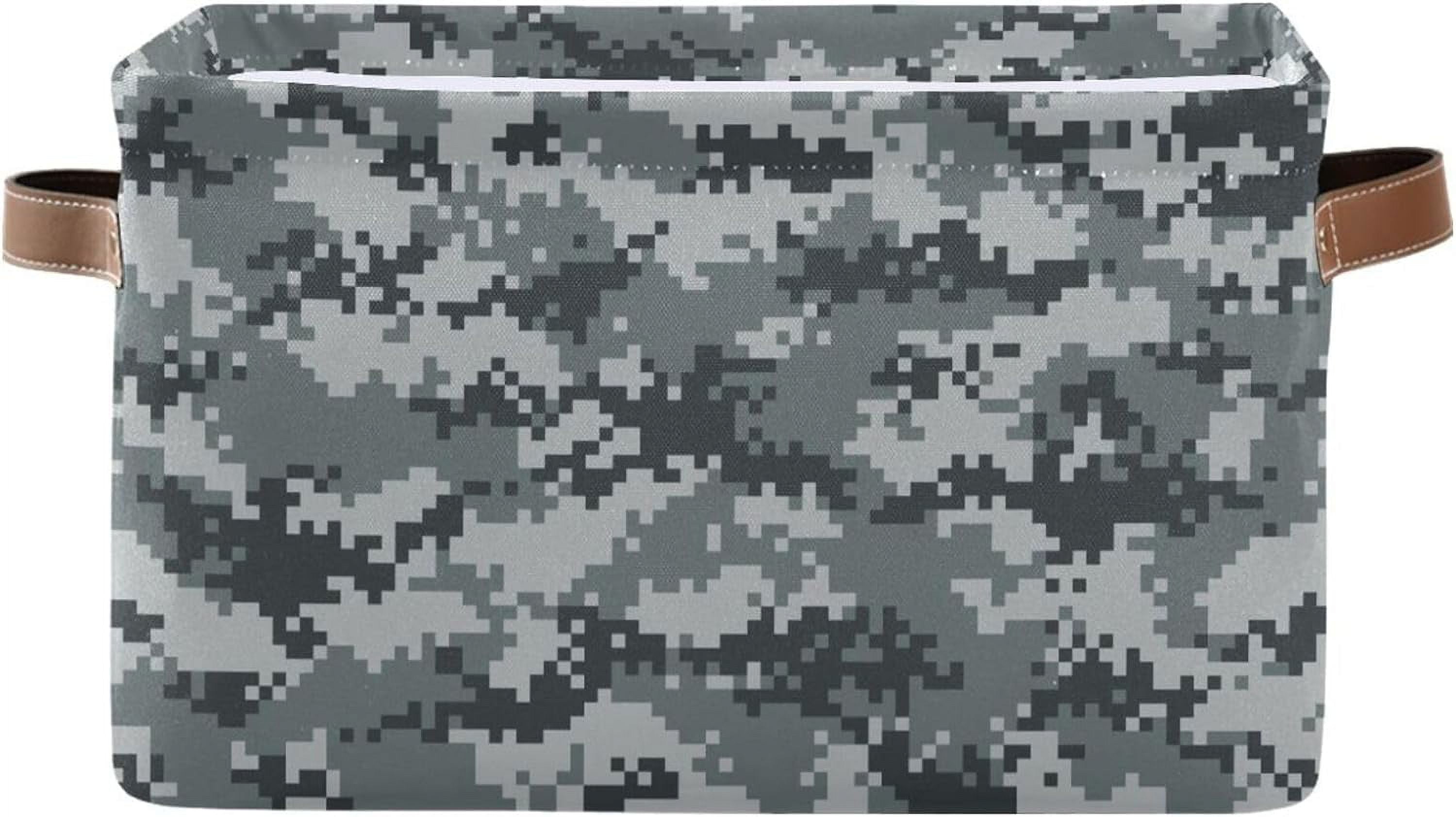 FREEAMG Modern Fashion Trendy Camo Storage Basket, Durable Canvas ...