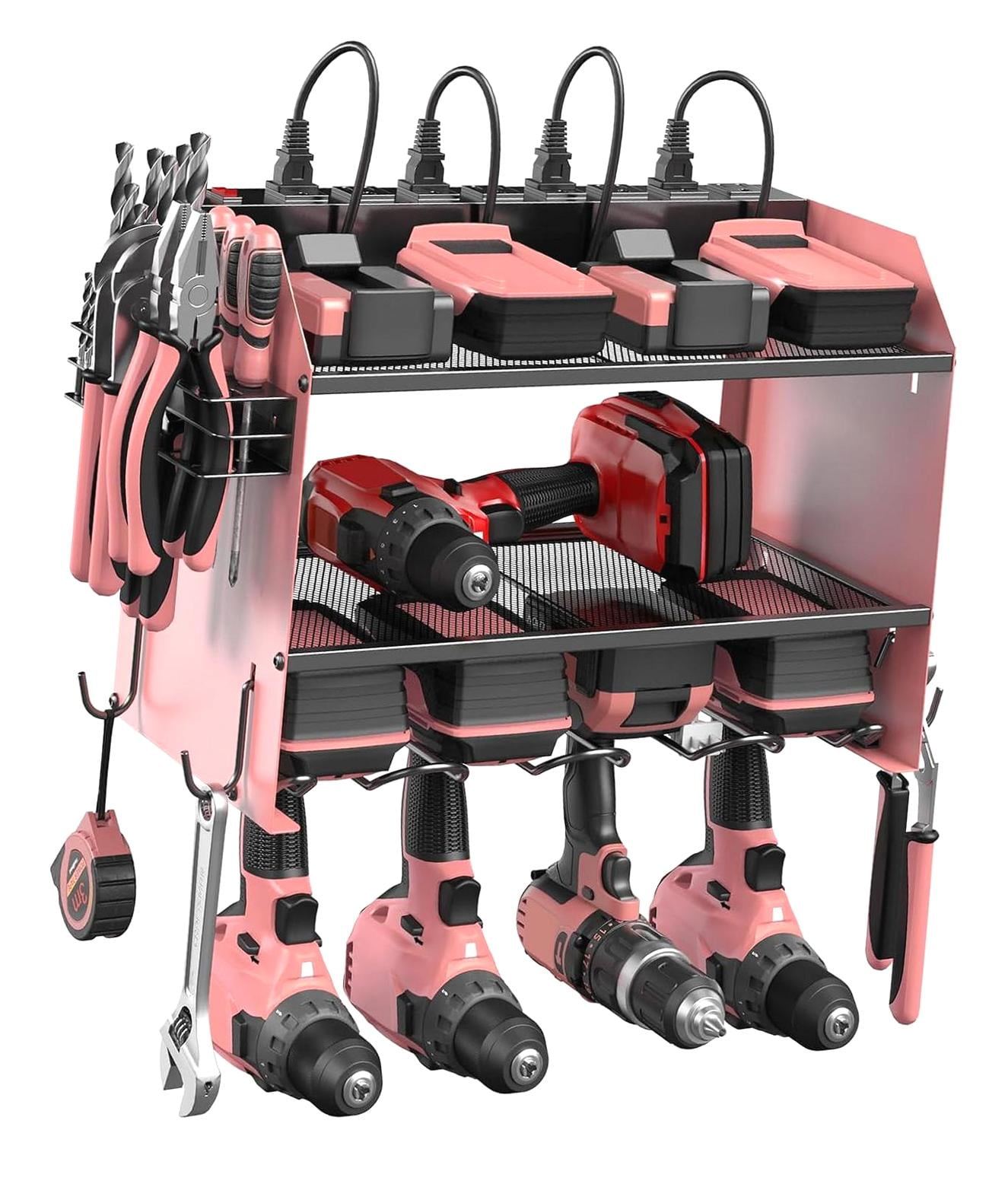 FREEAMG Modular Power Tool Organizer Wall Mount with Charging Station ...