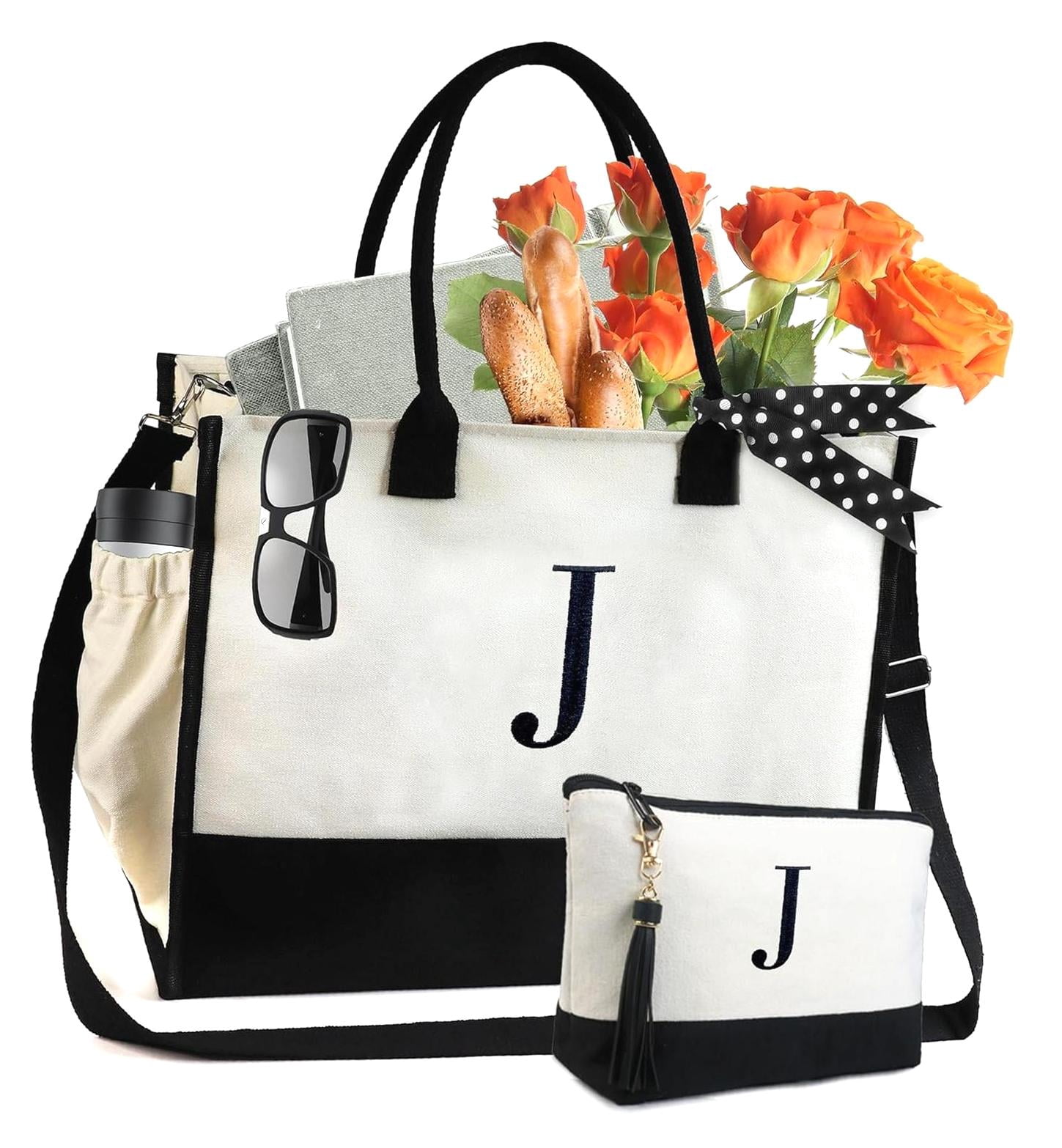 FREEAMG Monogram Initial Tote Bag for Women, Perfect for Friends ...