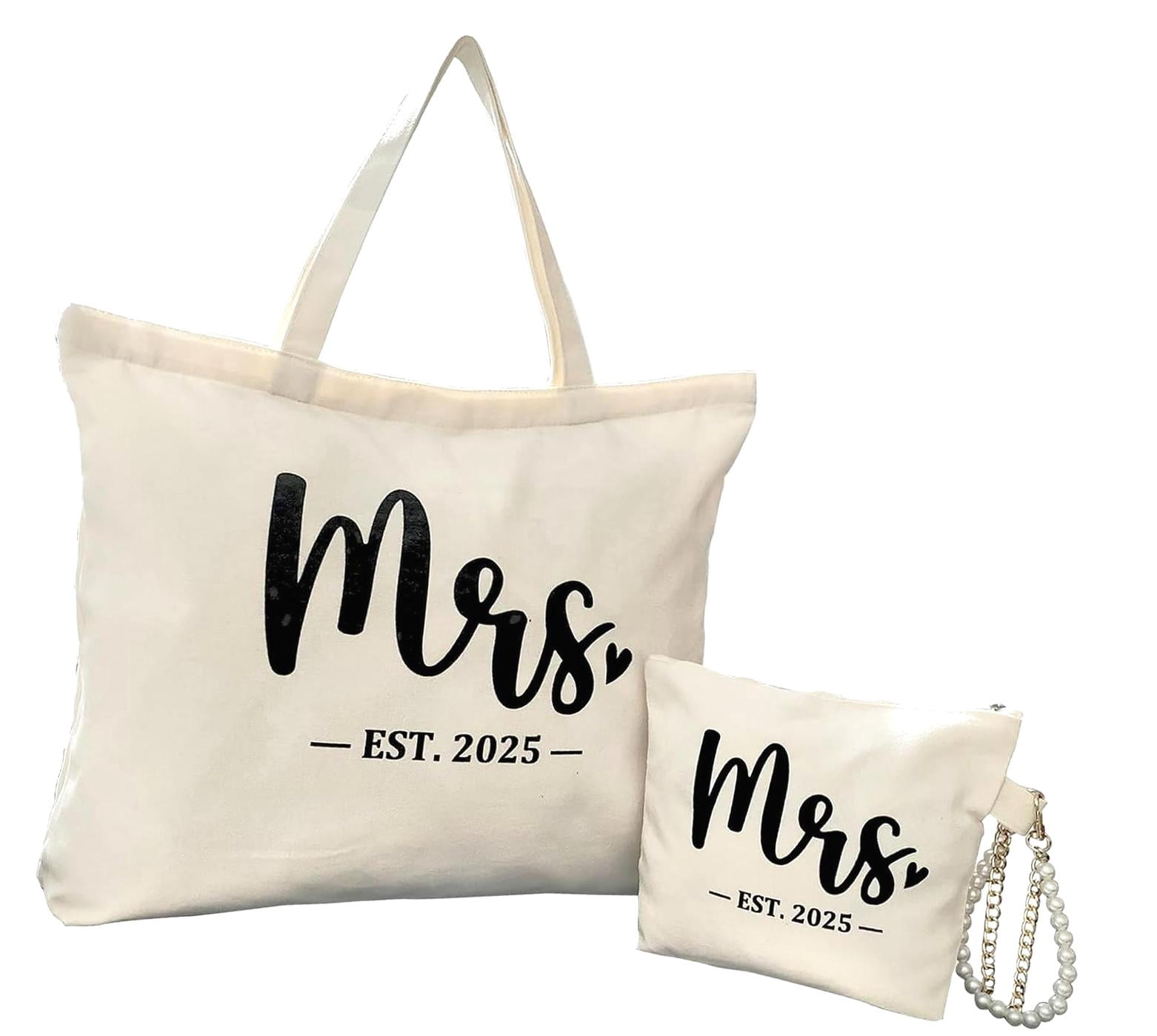 FREEAMG Mrs Bag Bridal Shower Mrs Bride Bachelorette Wedding for Bride ...