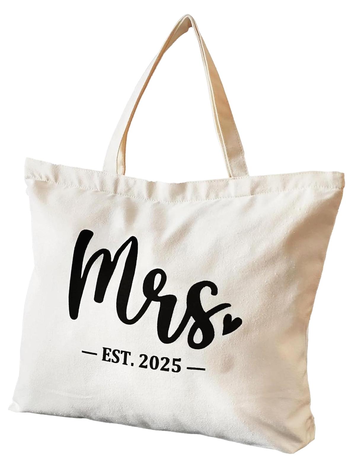 FREEAMG Mrs Bag Bridal Shower Mrs Bride Bachelorette Wedding for Bride ...