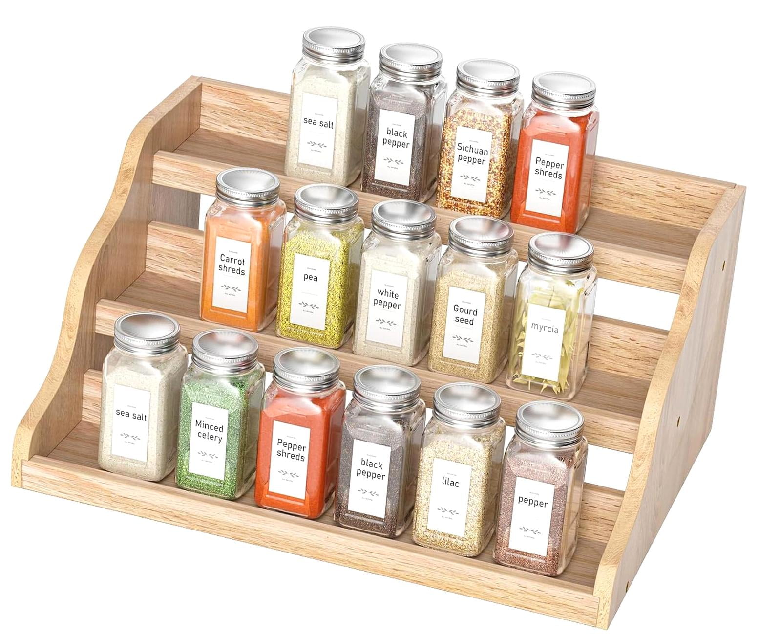 FREEAMG Multi- Spice Organizer for Cabinets, Wooden Countertop Spice ...