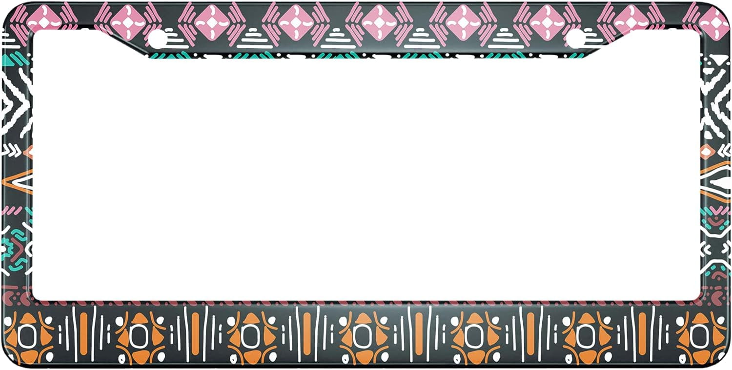 FREEAMG Multicolor Tribal License Plate Frame Aztec Fancy Abstract ...