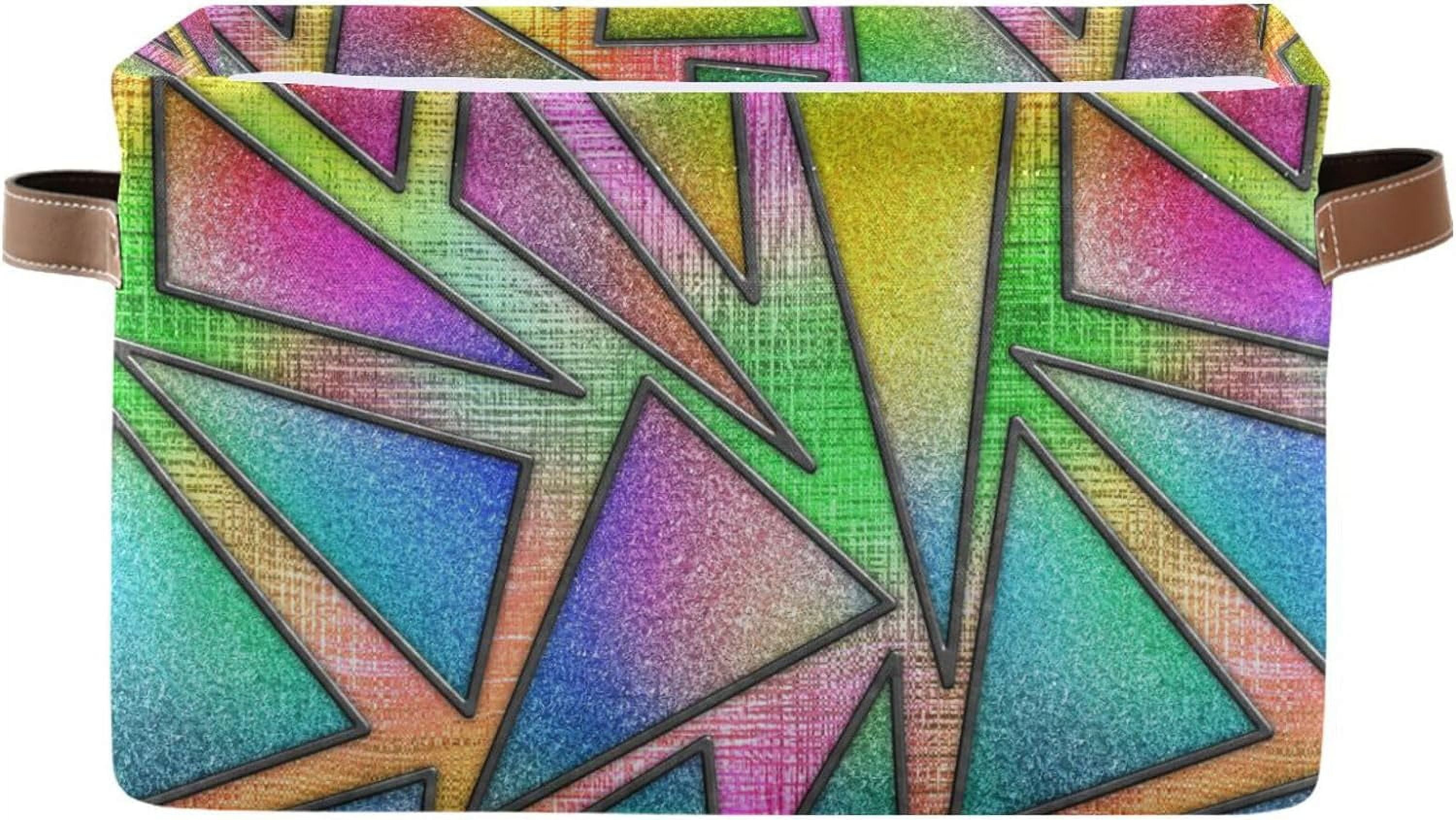 FREEAMG Multicolored Glass Foldable Canvas Storage Bin, Sturdy Fabric ...