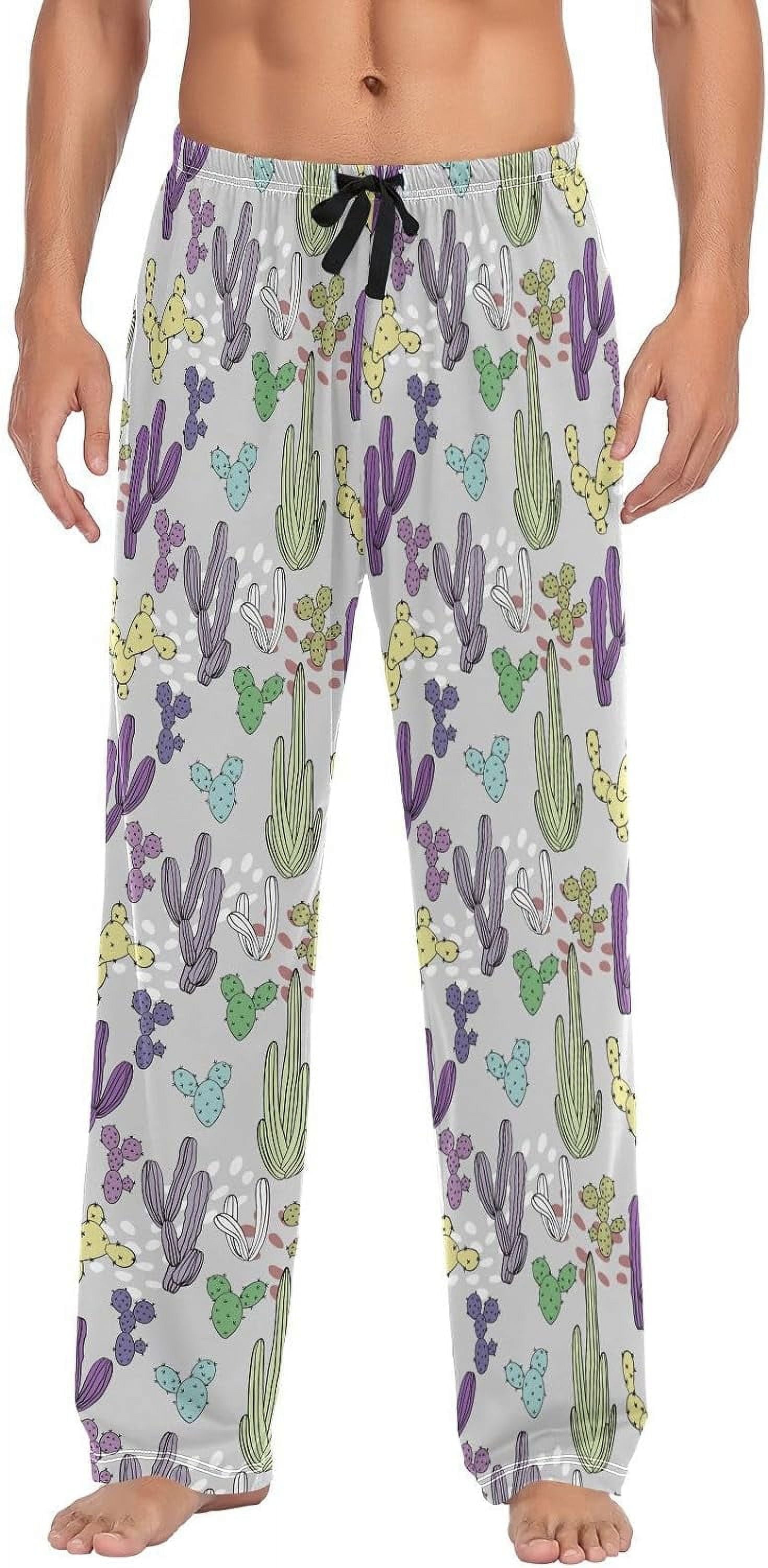 FREEAMG Multicoloured Cactus Pajama Pants for Men, Men's Separate ...