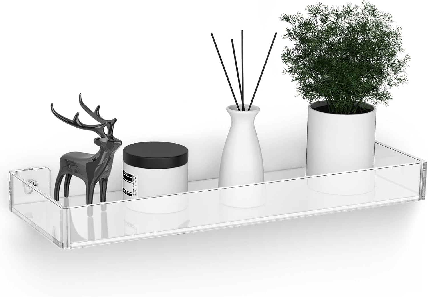 FREEAMG N Clear Acrylic Floating Wall Shelf, Display Wall Shelf with ...