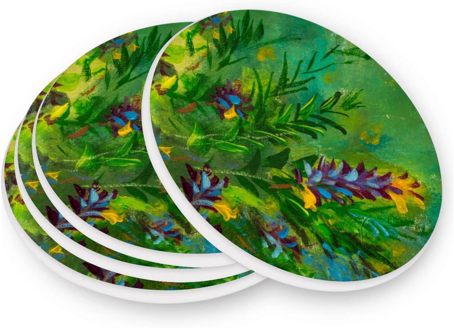 FREEAMG Nature Flower Pattern Coasters for Drinks Set of 4, Absorbent ...
