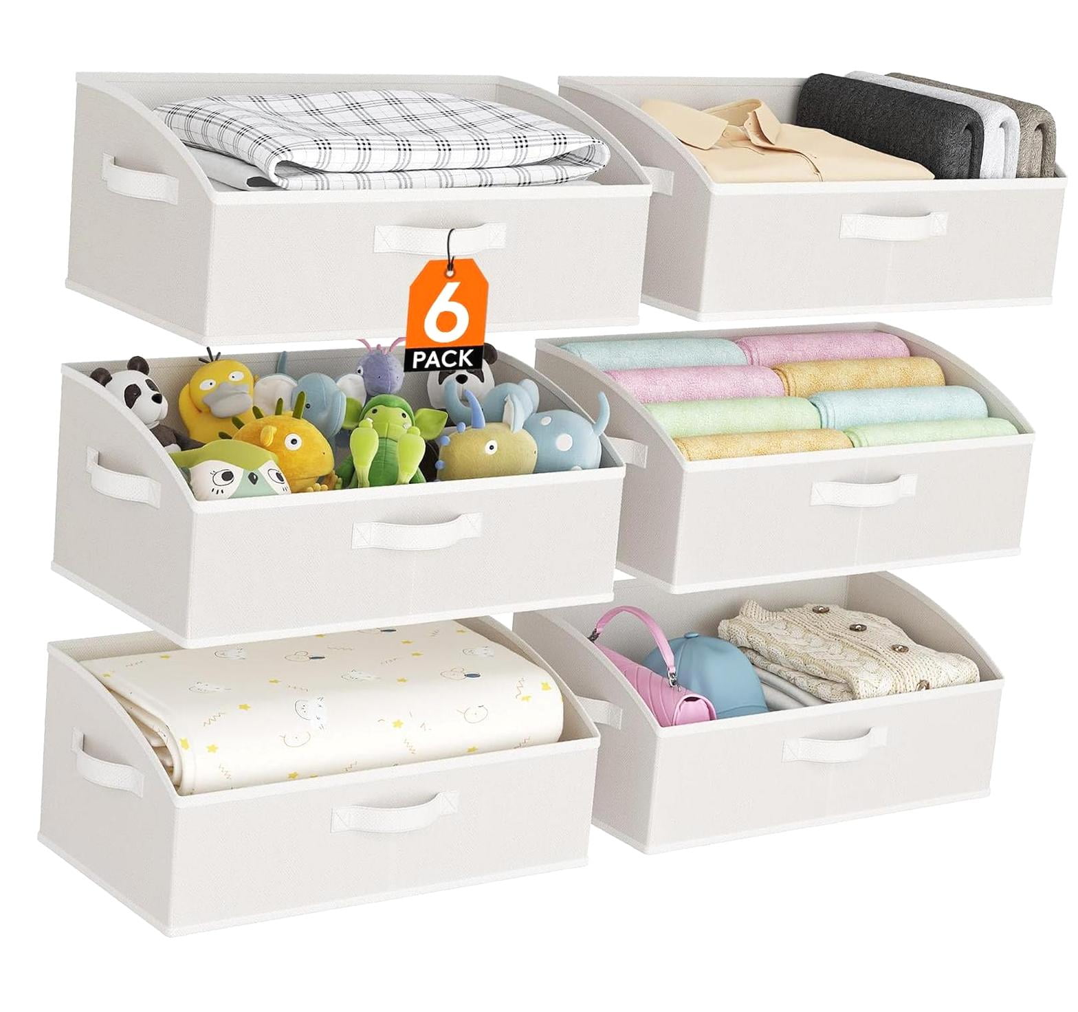 FREEAMG Non-Woven Fabric Storage Bins, 6-Pack Trapezoid Closet ...