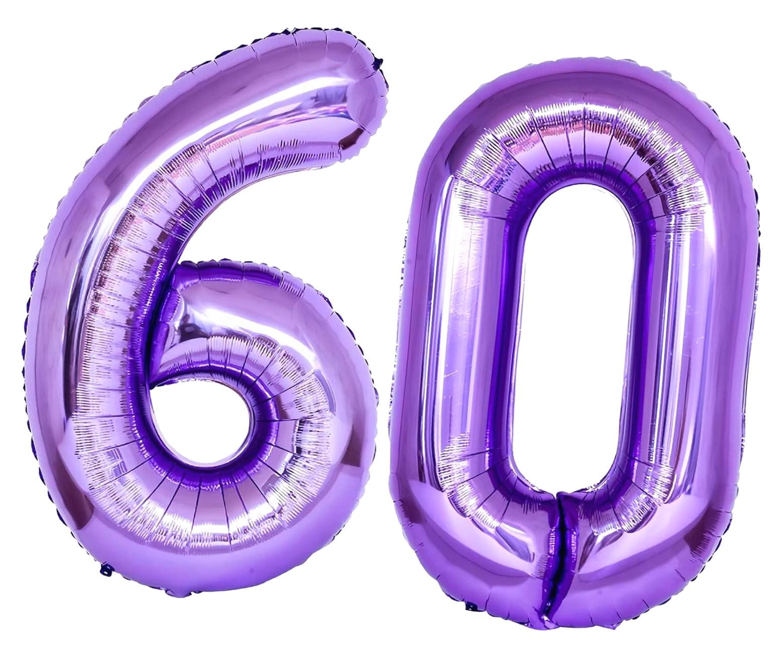 FREEAMG Number 60 Balloons 40 Inch, 60th Birthday Party Supplies, 60th ...