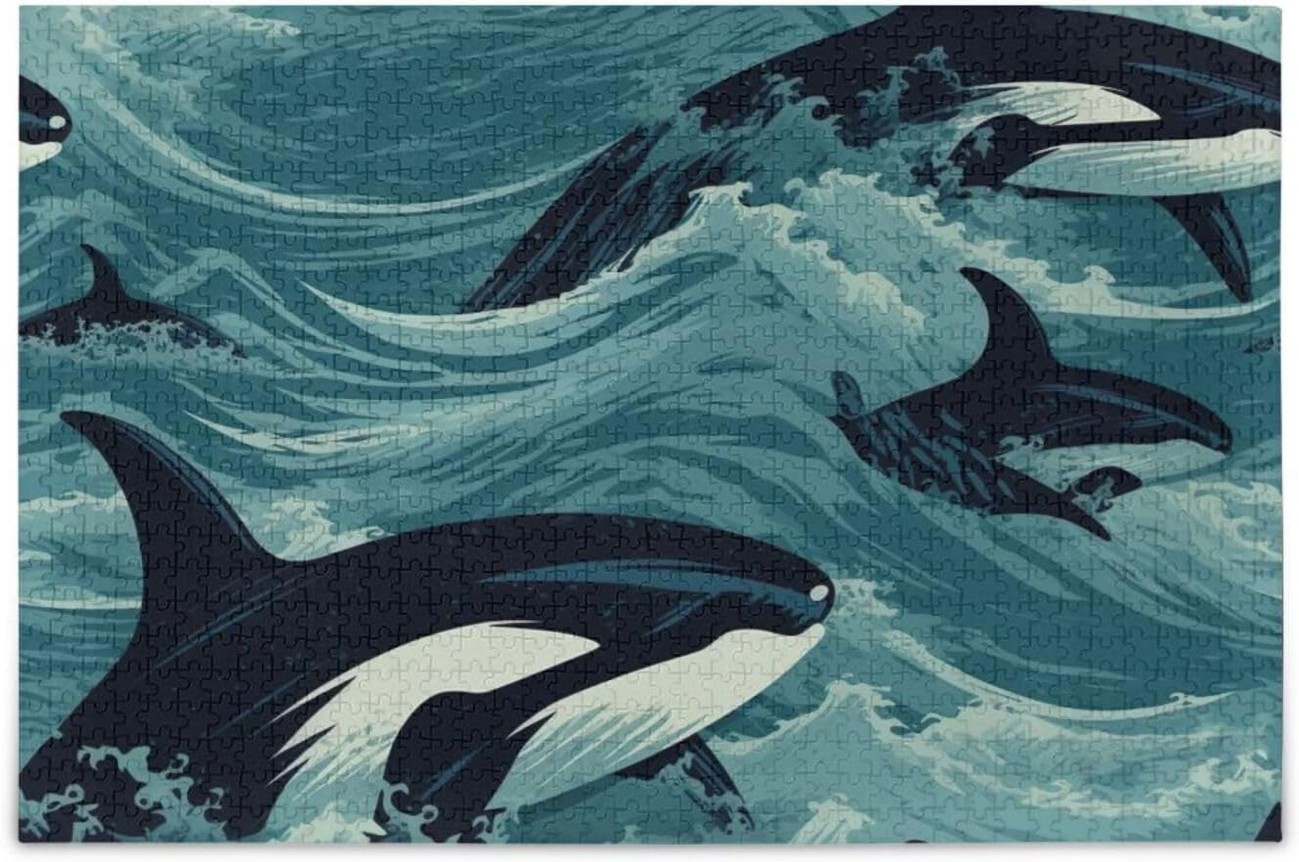 FREEAMG Orca Whales Puzzle 500 Pieces - Wooden Jigsaw Puzzles for ...