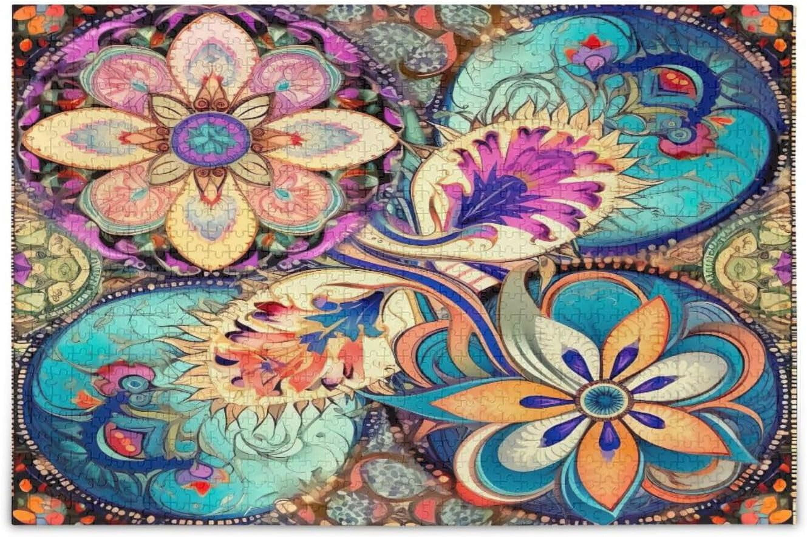 FREEAMG Ornamental Geometric Pattern Puzzle 1000 Pieces - Wooden Jigsaw ...