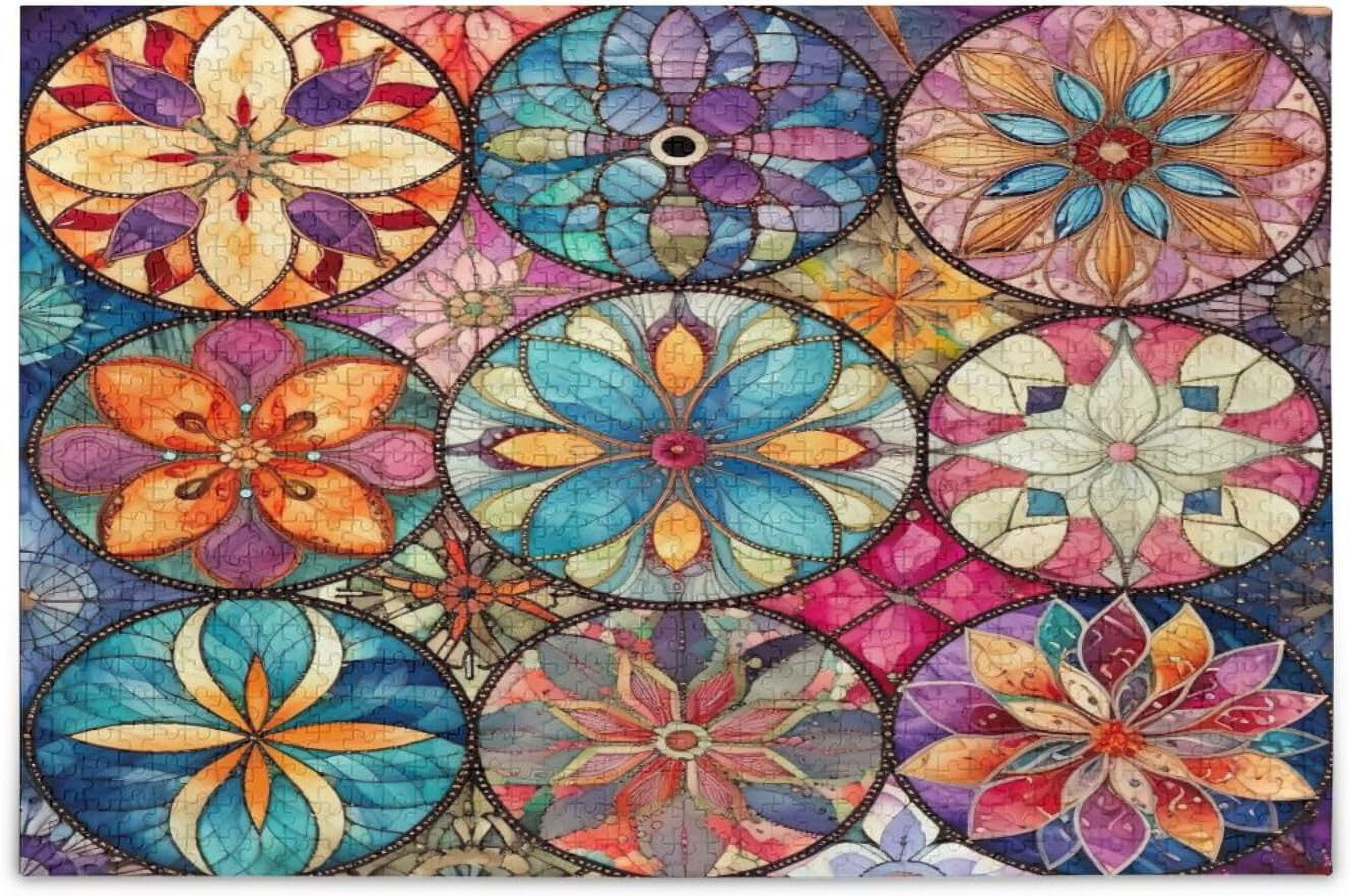 FREEAMG Ornamental Geometric Pattern Puzzle 1000 Pieces - Wooden Jigsaw ...