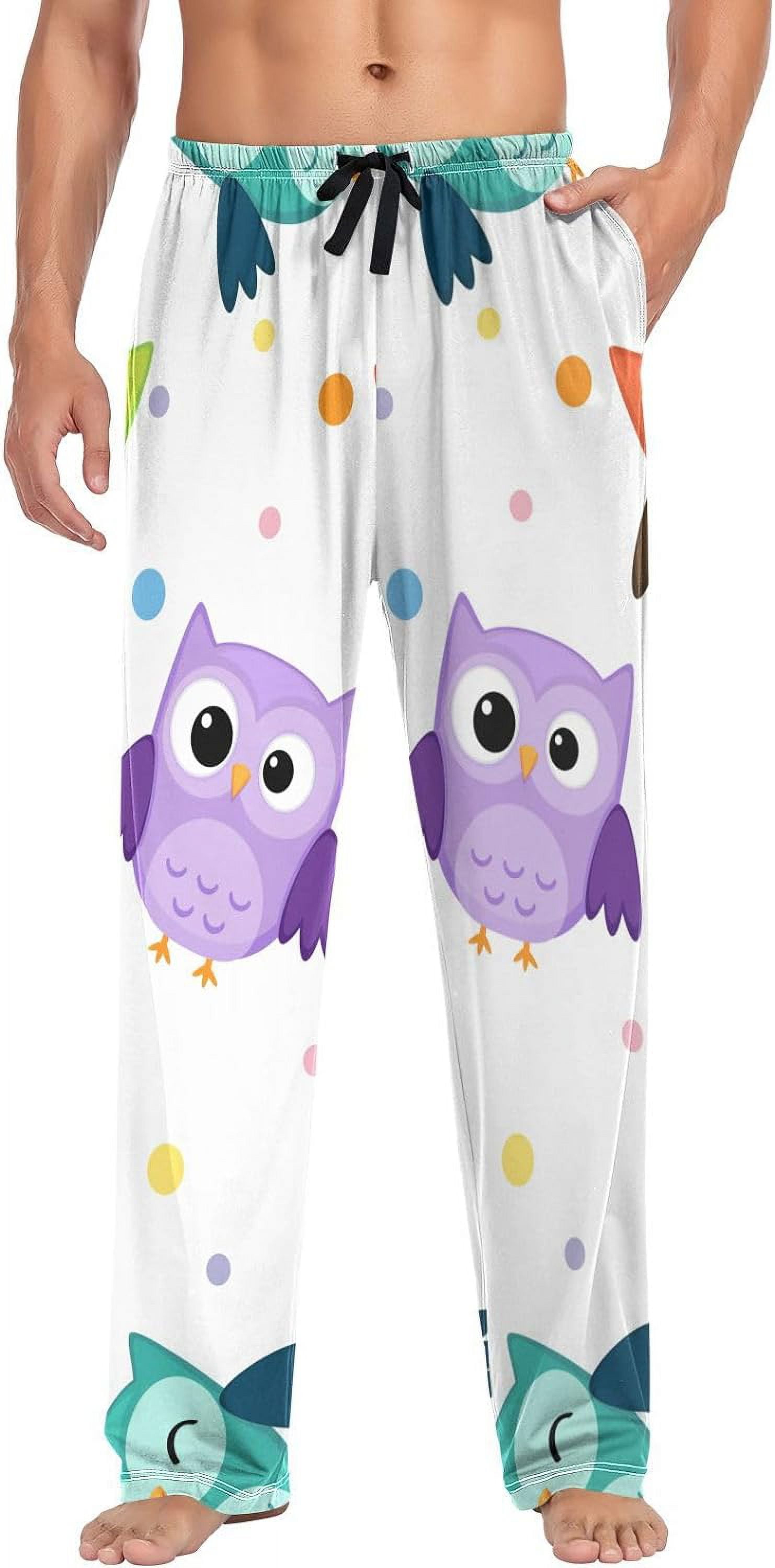 FREEAMG Owl Cotton Pajama Pant for Men, Super Soft Lightweight Lounge ...