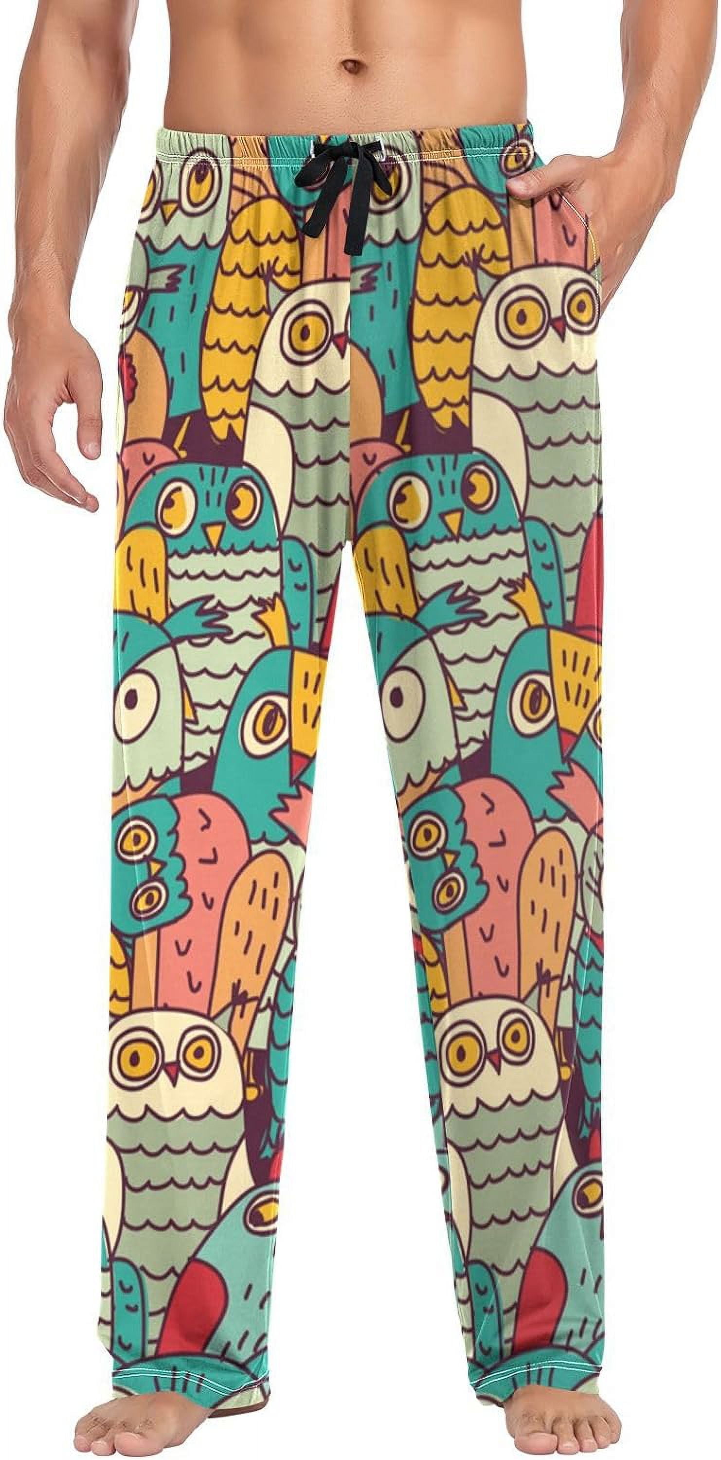 FREEAMG Owl Cotton Pajama Pant for Men, Super Soft Lightweight Lounge ...