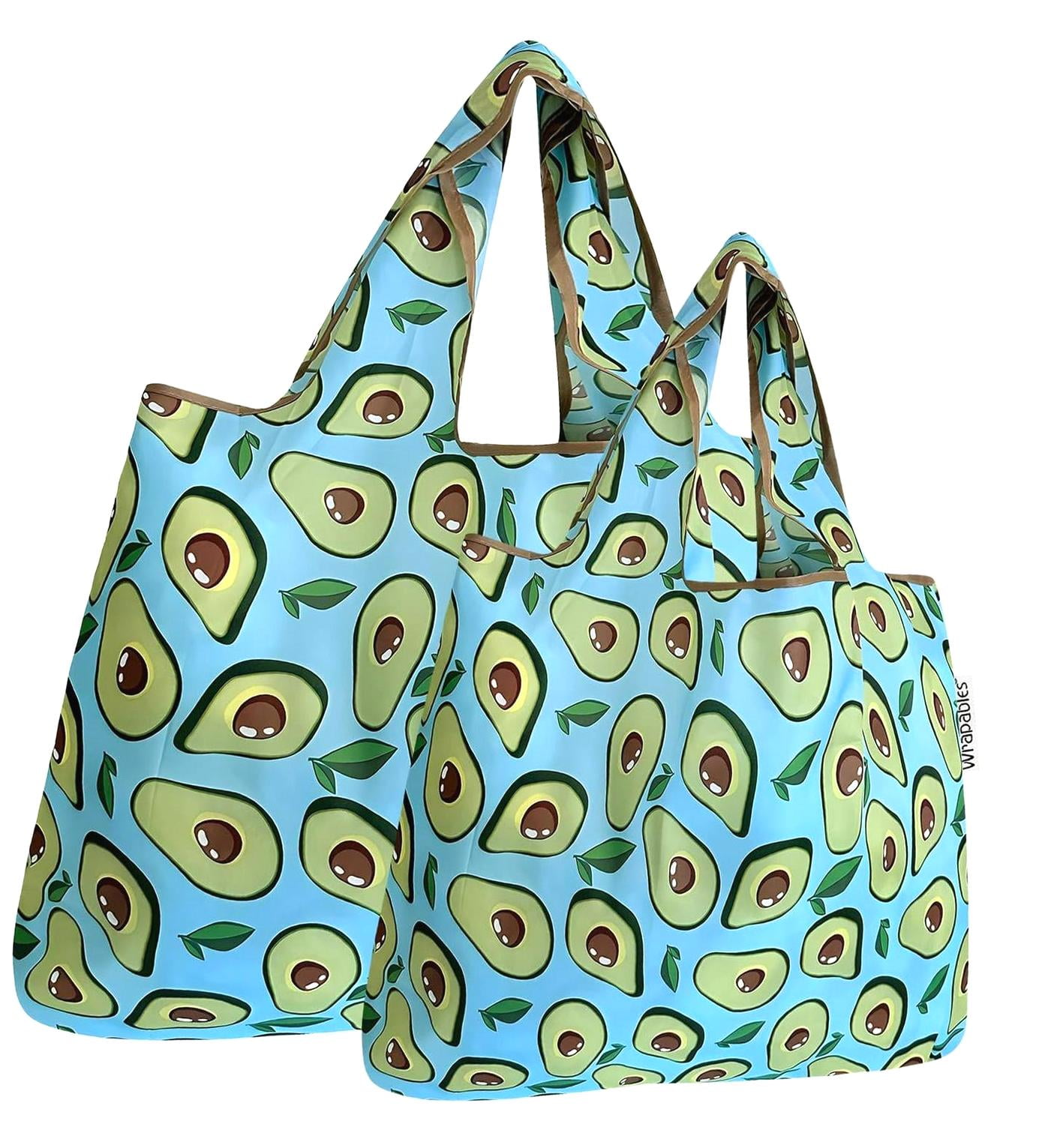 FREEAMG P73983 Large & Small Foldable Tote Nylon Grocery Bags, Set of 2 ...