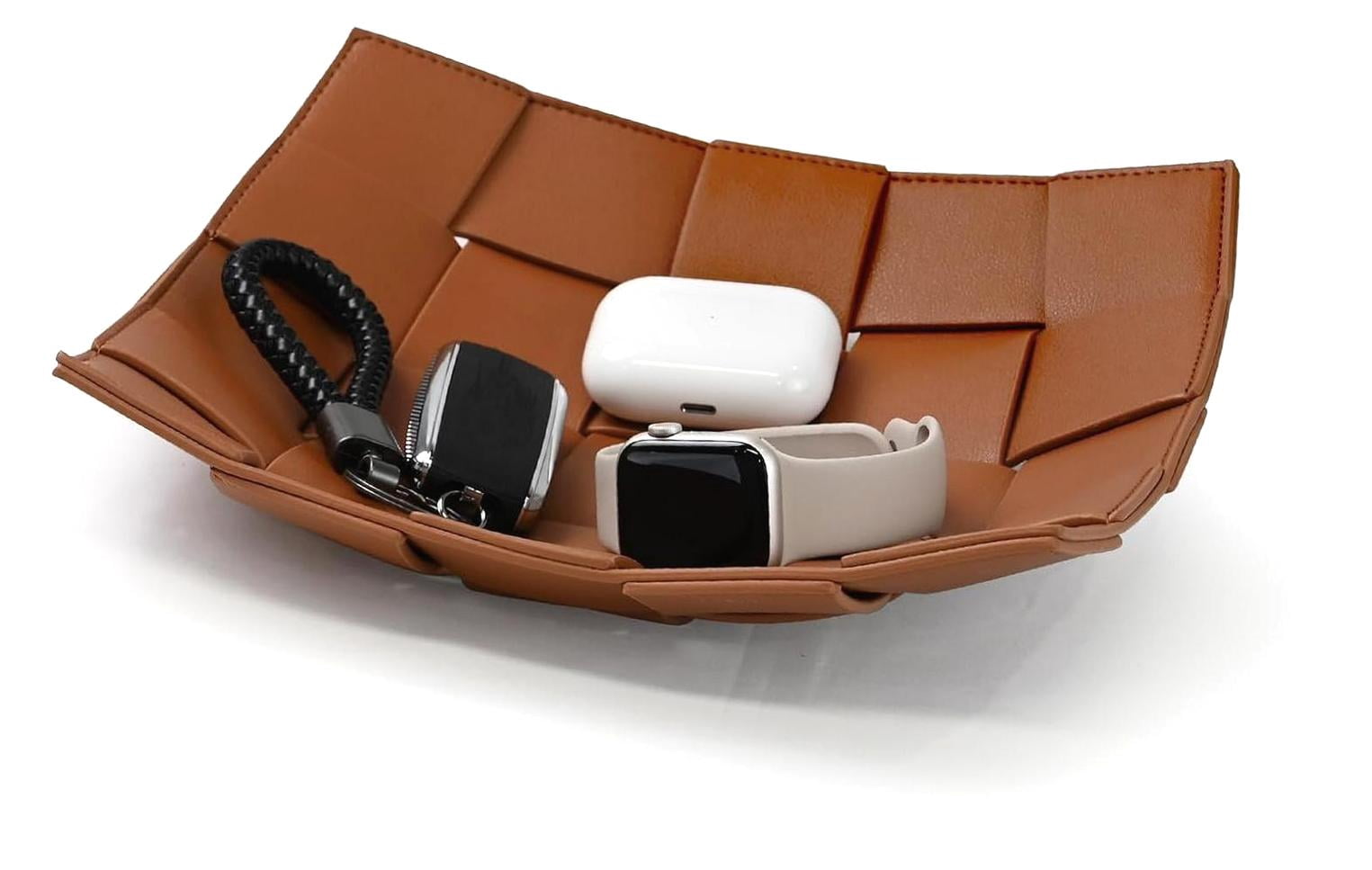 FREEAMG PU Leather Valet Tray for Men, Key Holder Bowl for Entryway ...