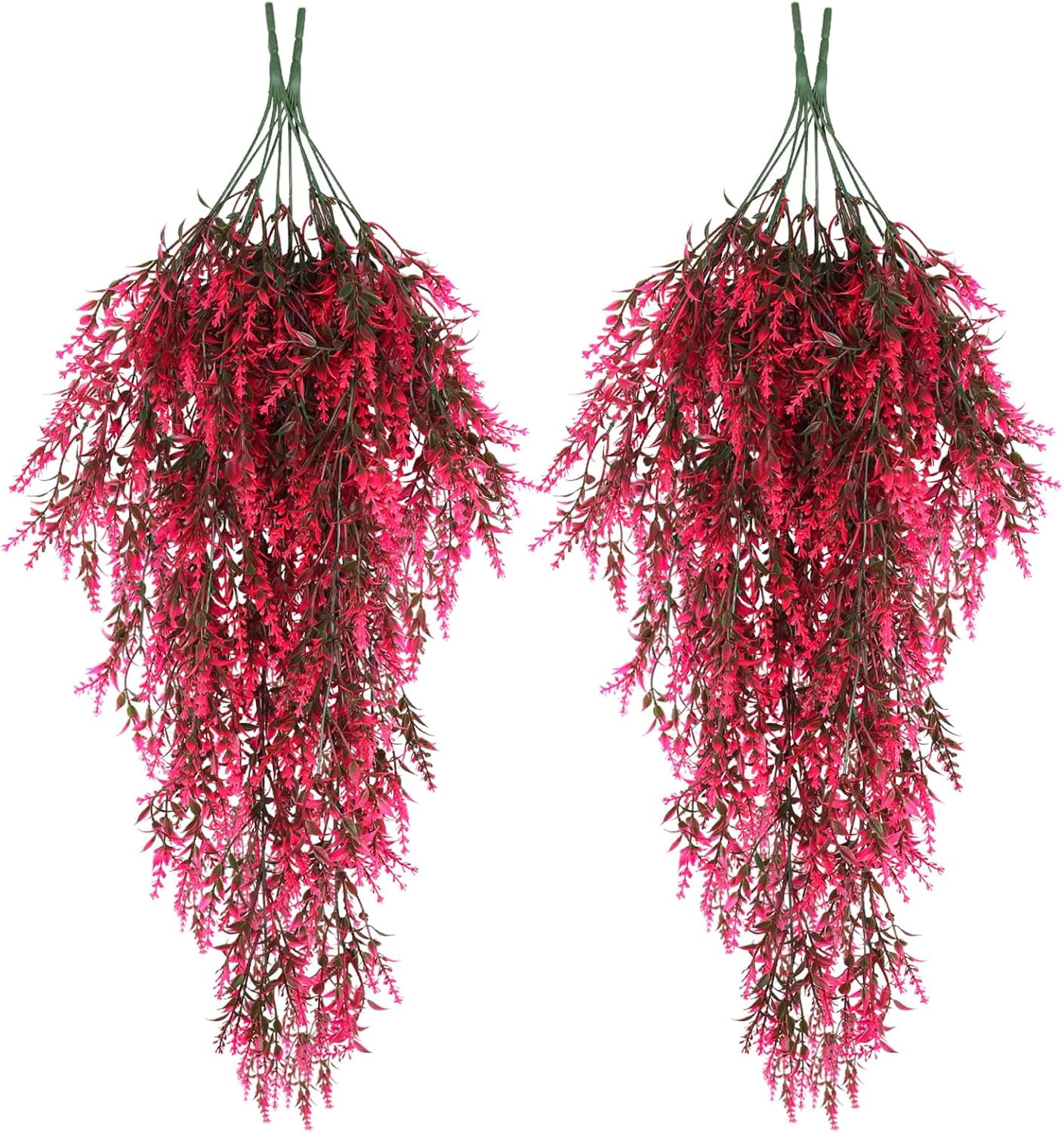 FREEAMG Pack of 4 Articial Hanging Plants Fake Outdoor Plants Long ...