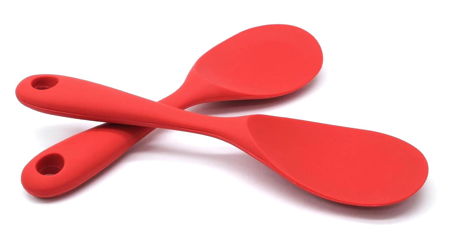FREEAMG Pair of Silicone Non-Stick Heat-Resistant Paddle Spoons 8.8 ...