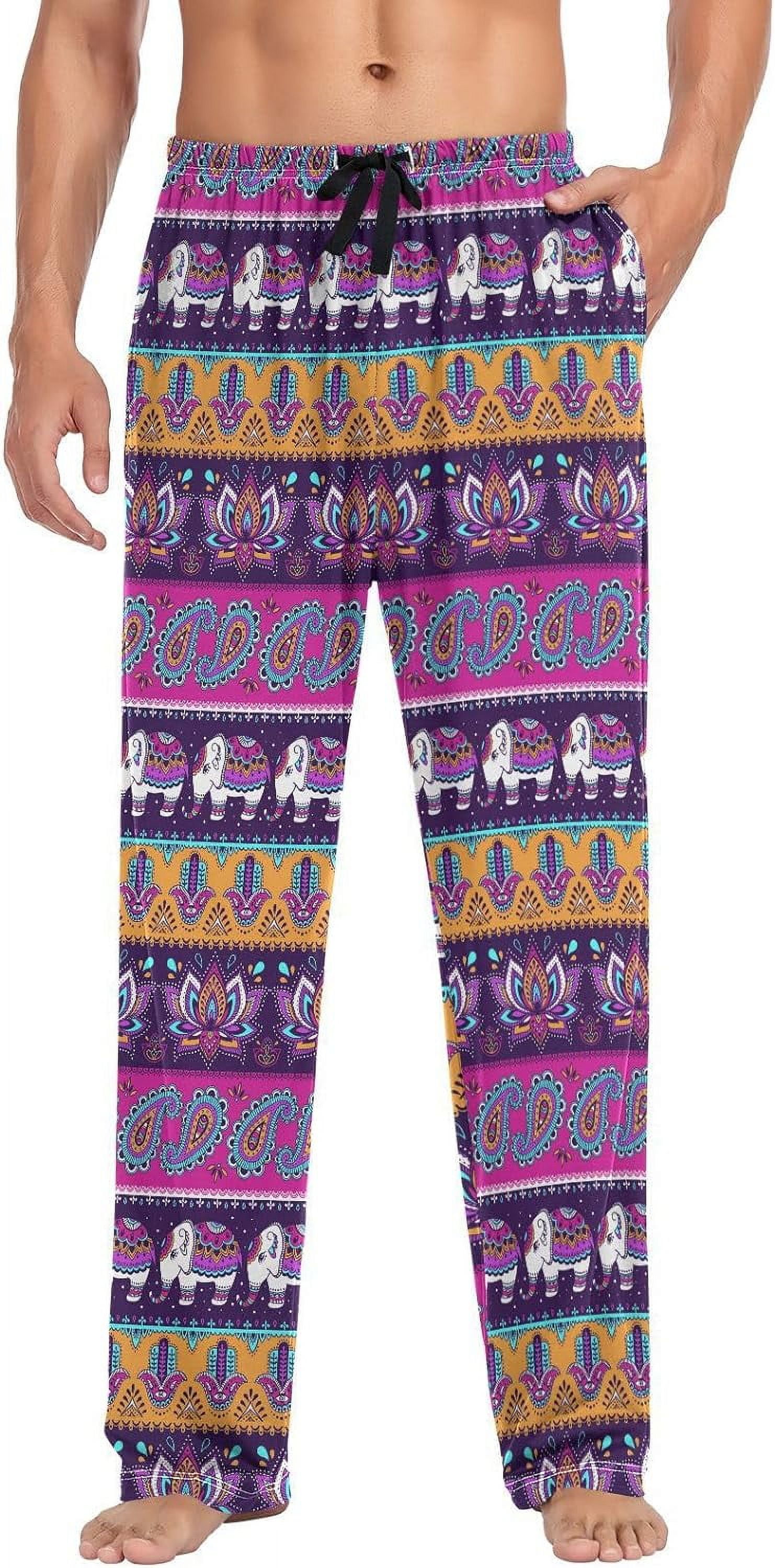 FREEAMG Paisley Elephants Pajama Pants for Men, Men's Separate Bottoms ...
