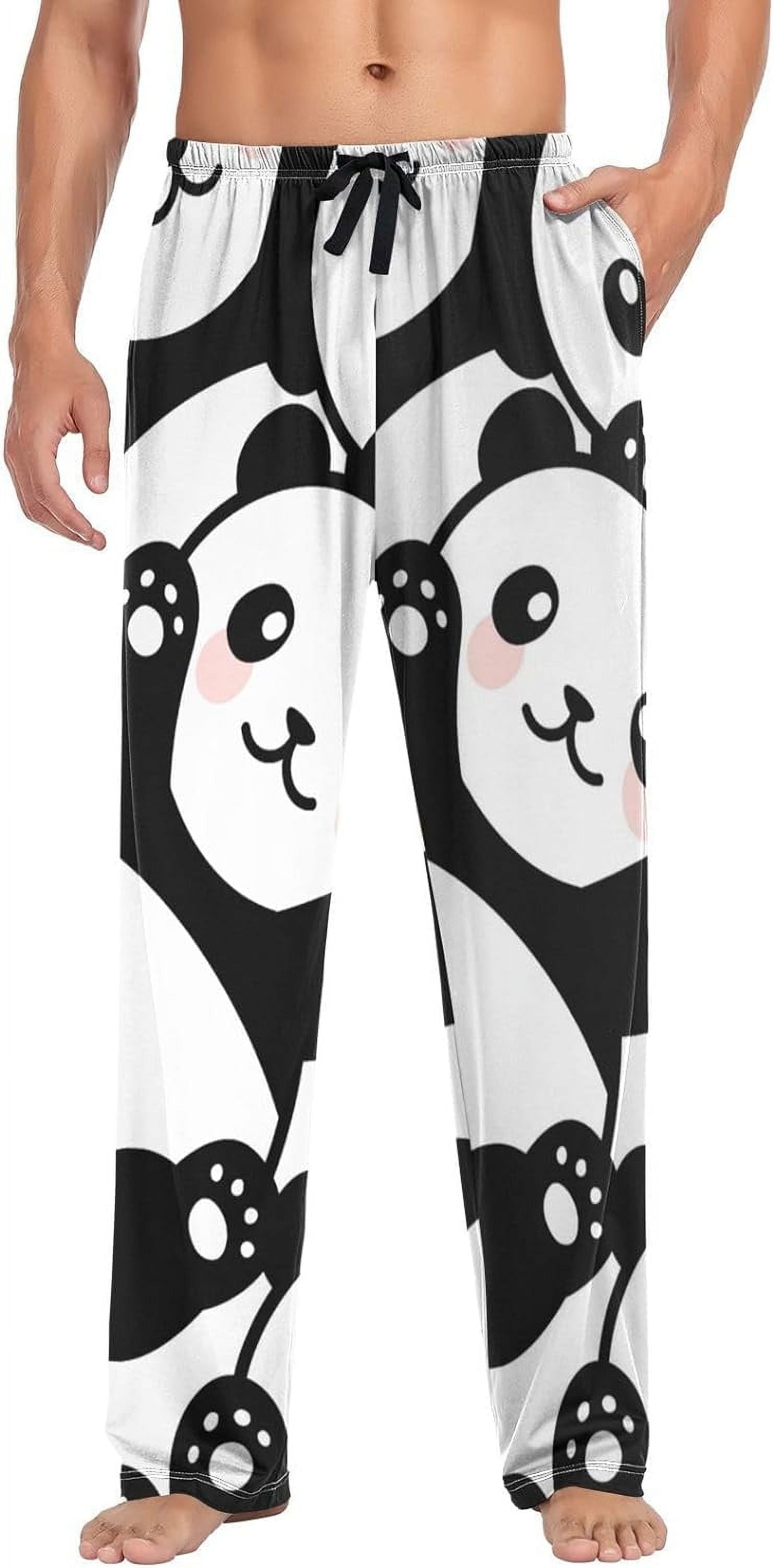 FREEAMG Panda Cotton Pajama Pant for Men, Super Soft Lightweight Lounge ...
