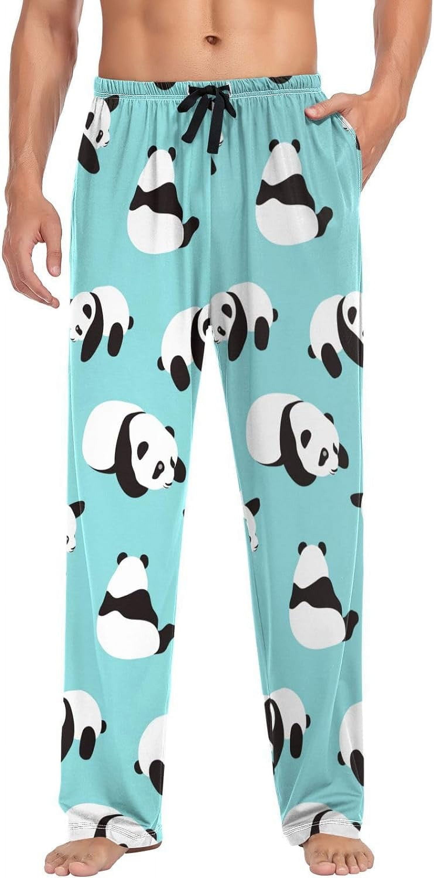 FREEAMG Panda Cotton Pajama Pant for Men, Super Soft Lightweight Lounge ...