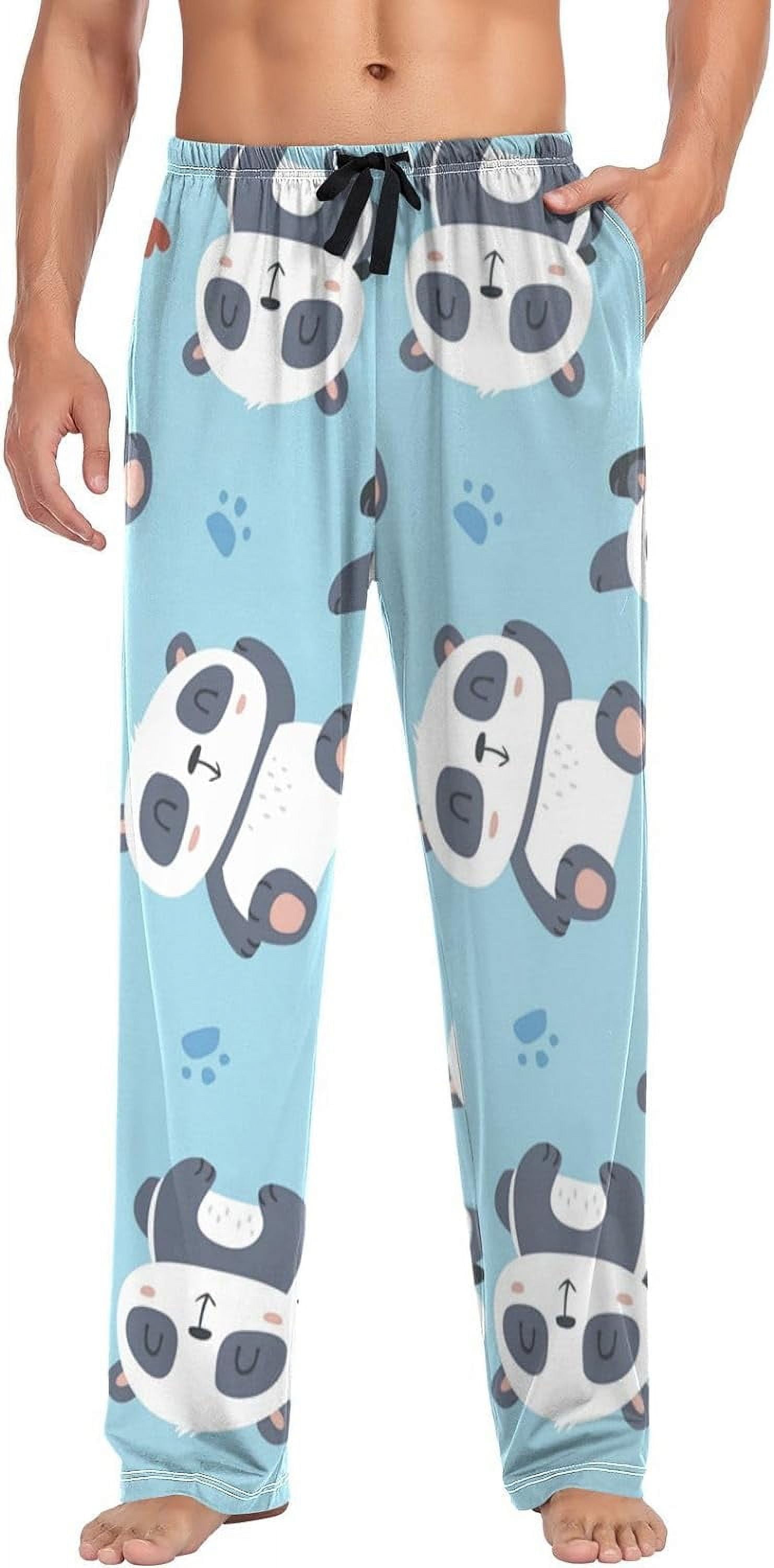 FREEAMG Panda Cotton Pajama Pant for Men, Super Soft Lightweight Lounge ...