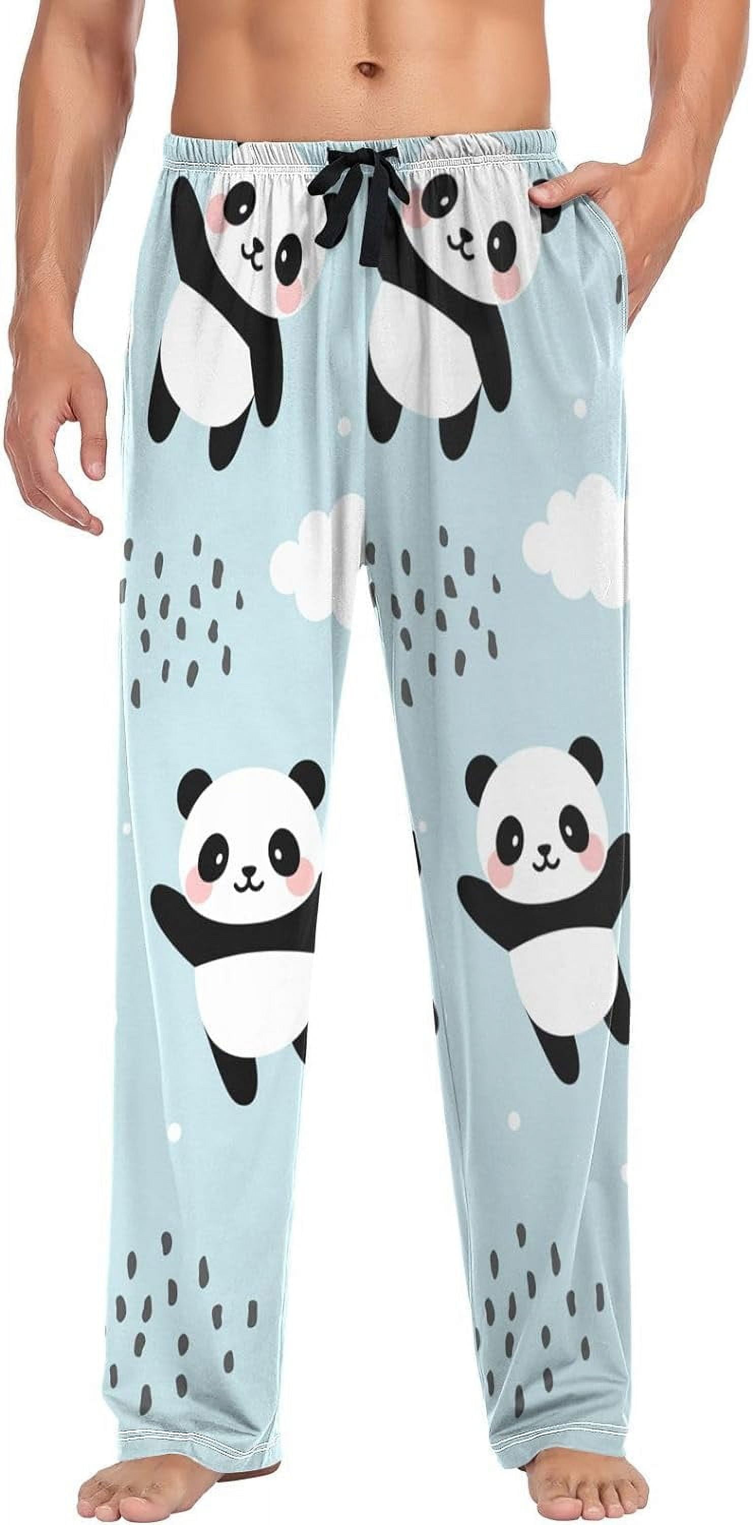 FREEAMG Panda Cotton Pajama Pant for Men, Super Soft Lightweight Lounge ...