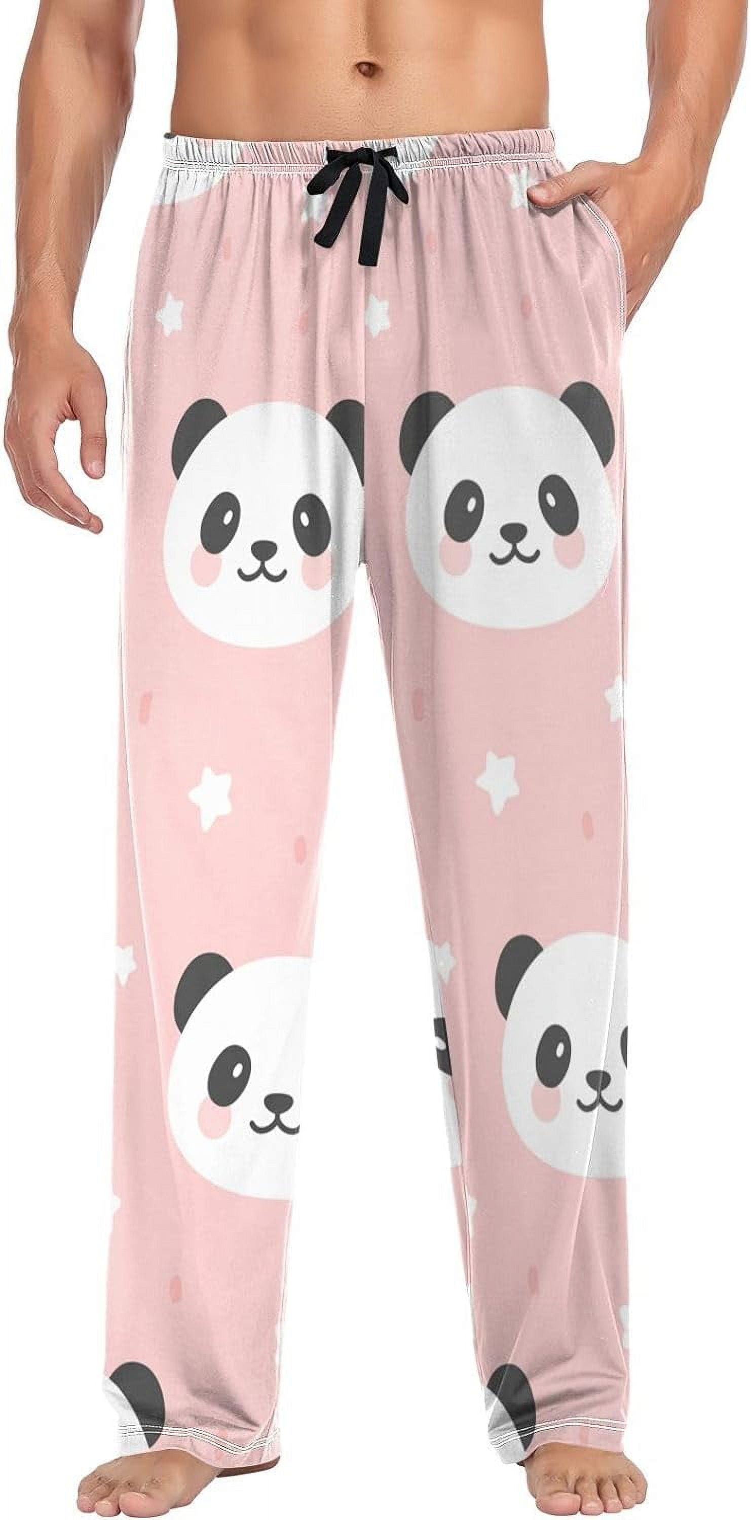 FREEAMG Panda Cotton Pajama Pant for Men, Super Soft Lightweight Lounge ...