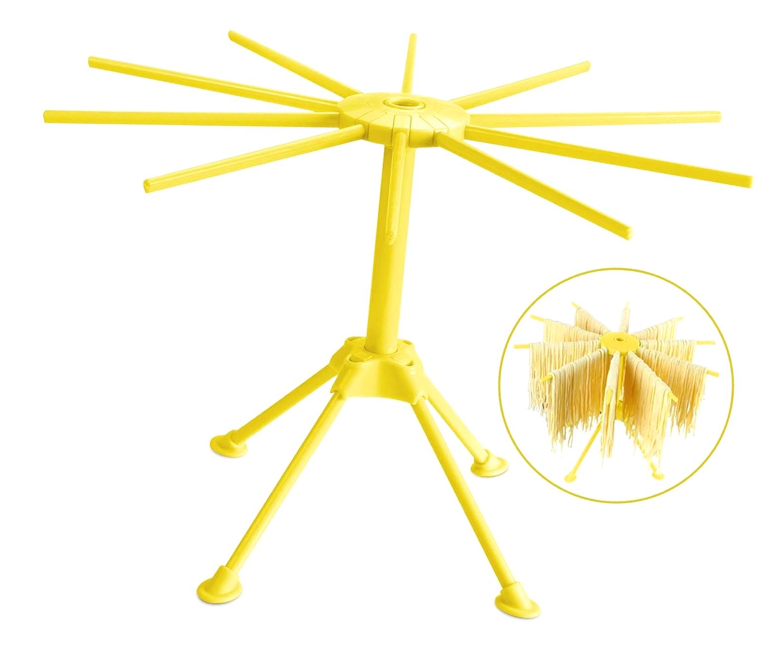 FREEAMG Pasta Drying Rack with 10 Bar Handles, Foldable Home Noodle ...