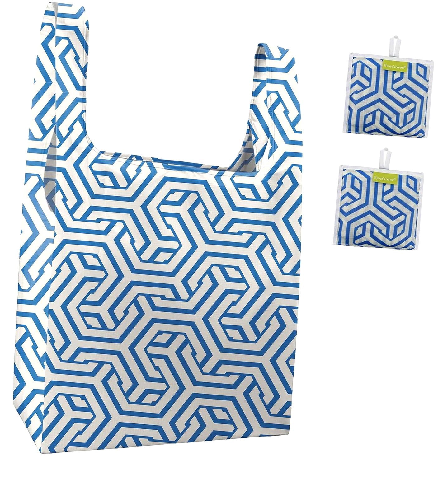 FREEAMG Patterned Shopping Totes Collapsible 2 Pack Ripstop, Shopping ...
