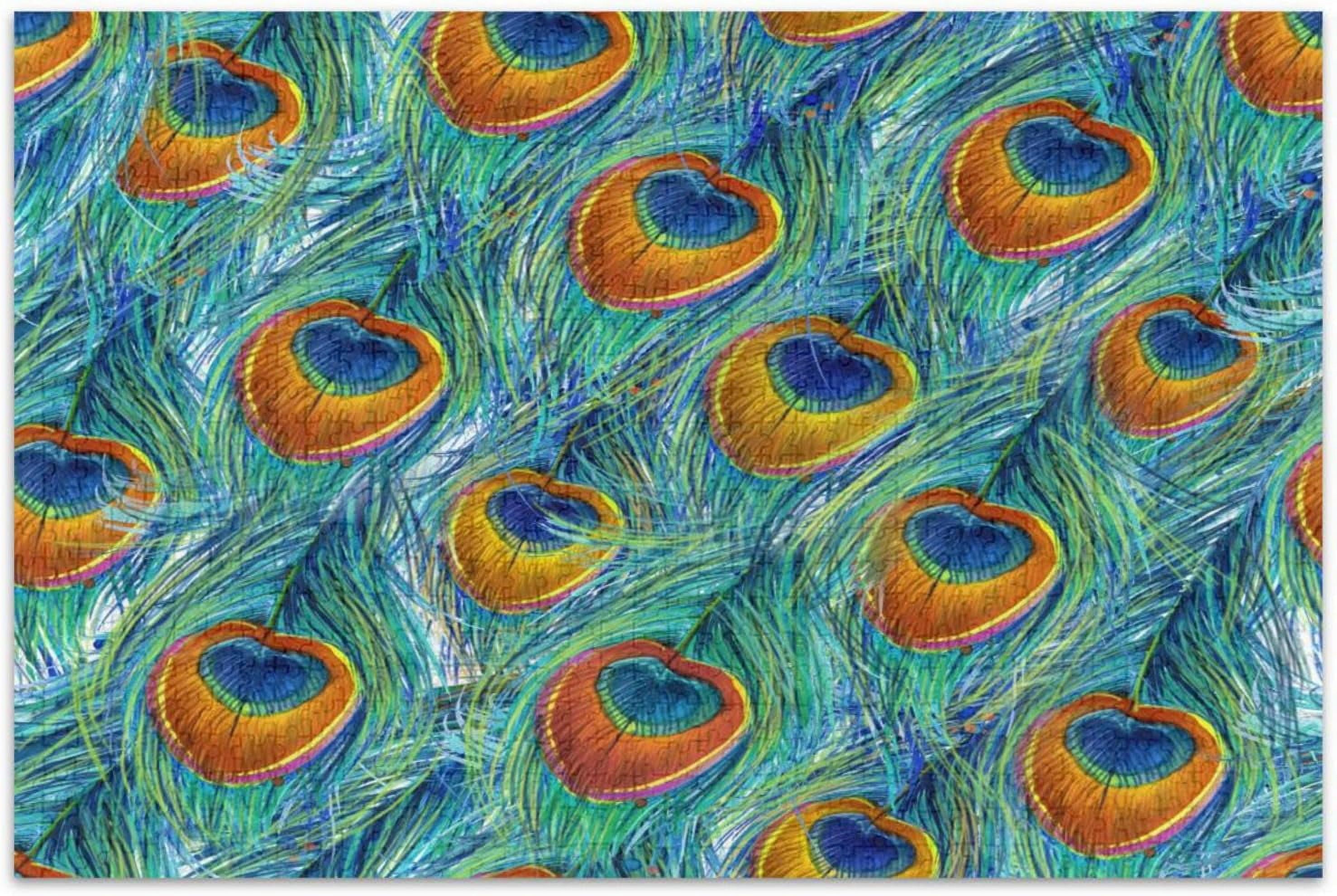 FREEAMG Peacock Feather 1000 Pcs of Irregular Puzzle Printed with ...