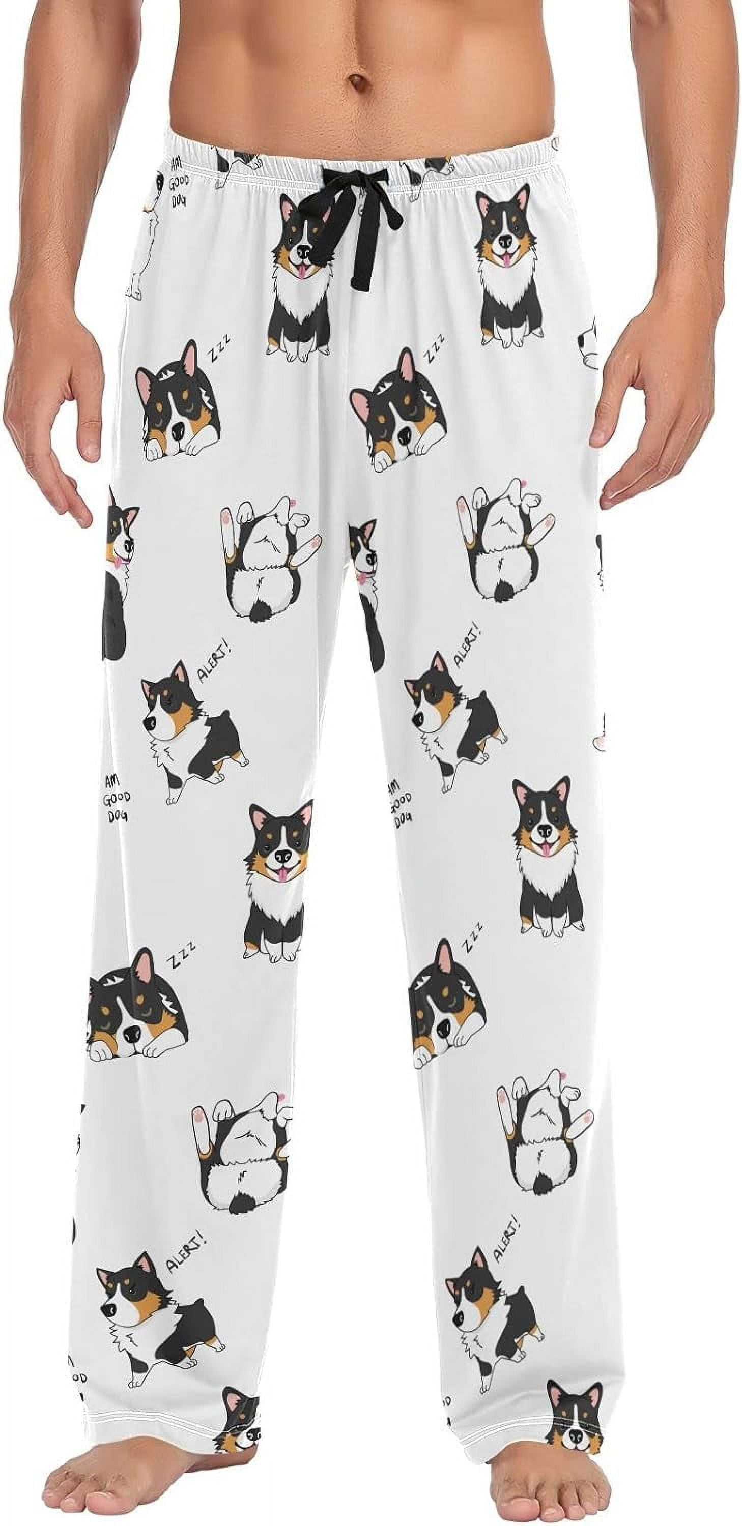 FREEAMG Pembroke Welsh Corgi Tricolor Dog Men's Pajama Pants Sleepwear ...