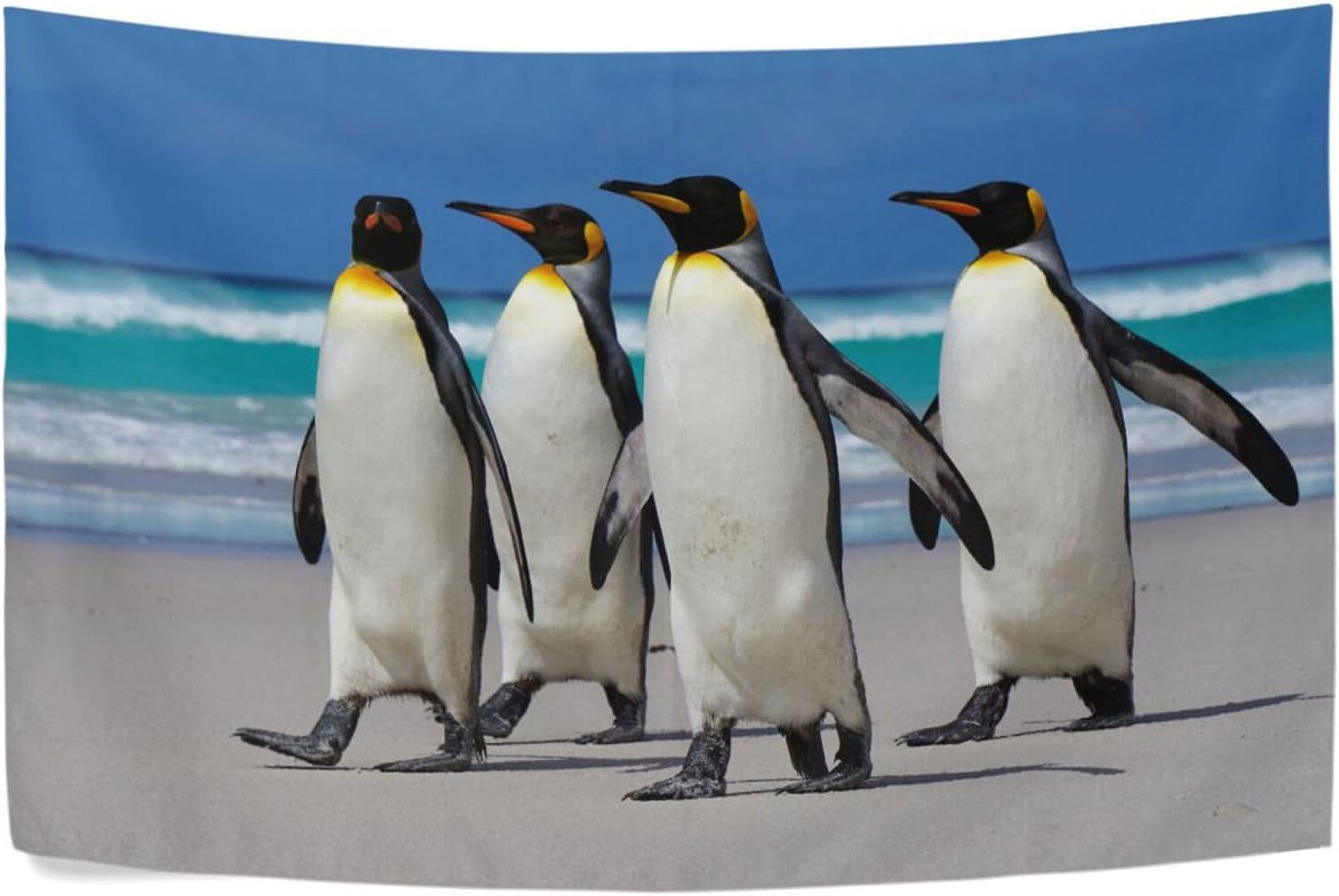 FREEAMG Penguins on Beach Tapestry Aesthetic Tapestry Wall Hanging for ...