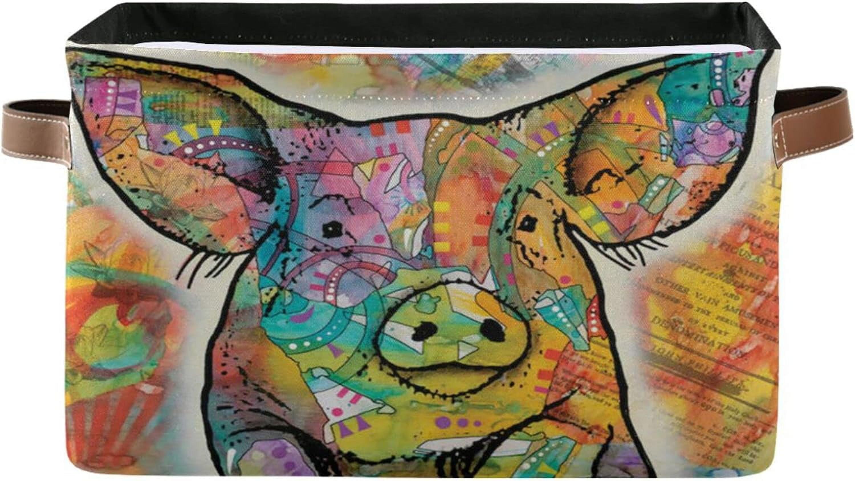 FREEAMG Piggy Storage Basket with Handles Collapsible Storage Bins ...