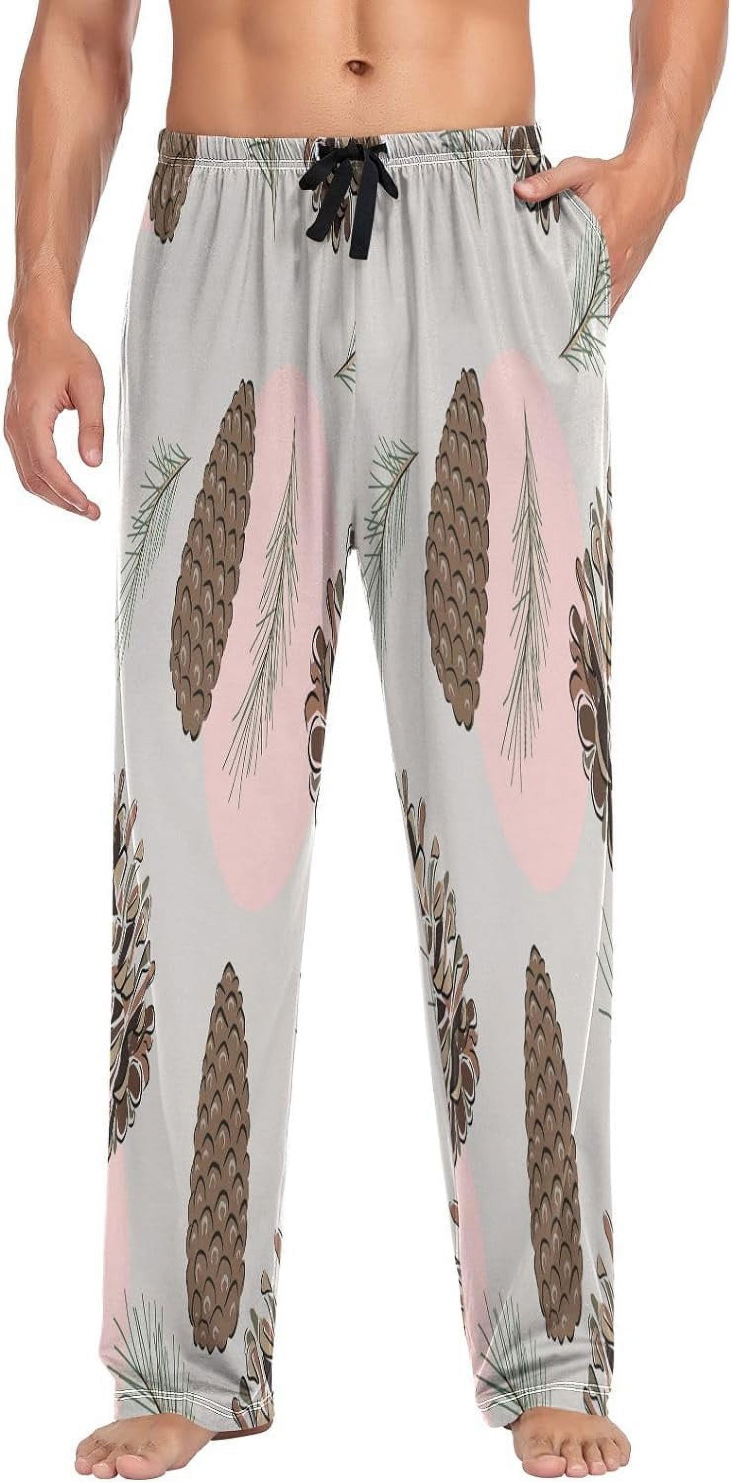 FREEAMG Pine Cones and Pine Leaves Pajama Pants for Men, Men's Separate ...