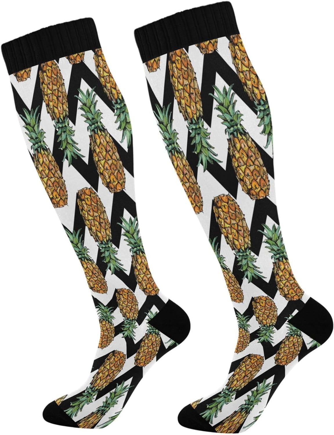 FREEAMG Pineapple Compression Socks for Women Men, Circulation Knee ...