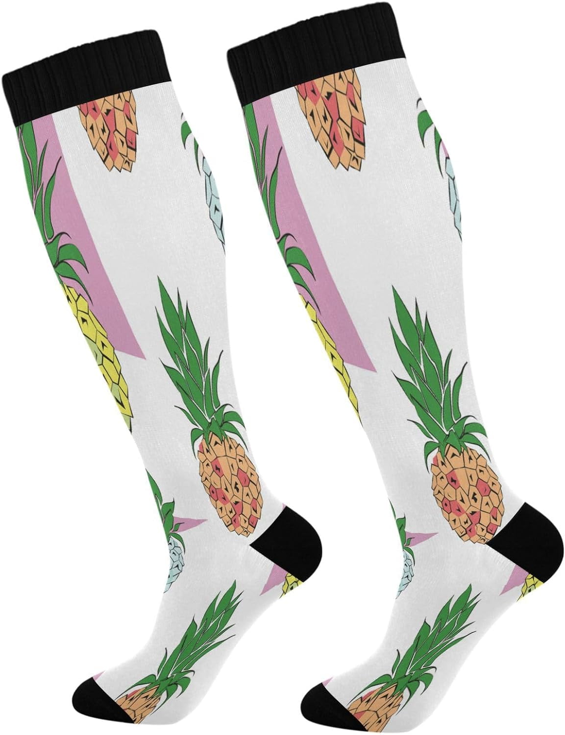 FREEAMG Pineapple Compression Socks for Women Men, Circulation Knee ...