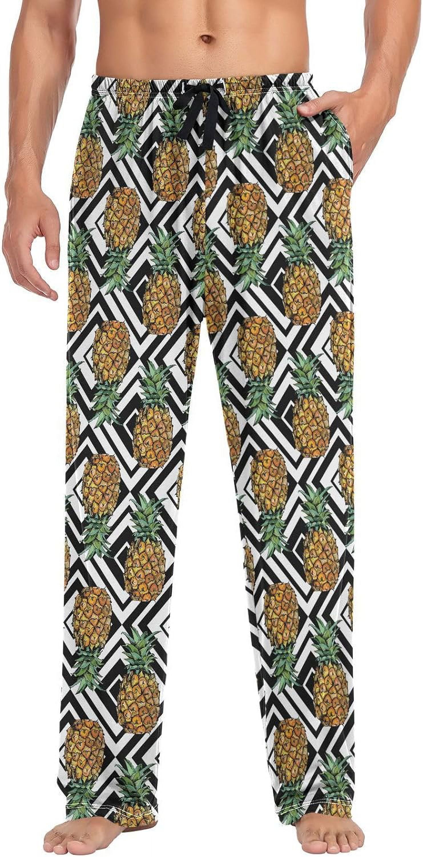 FREEAMG Pineapple Fruit Pajama Pants for Men, Men's Separate Bottoms ...
