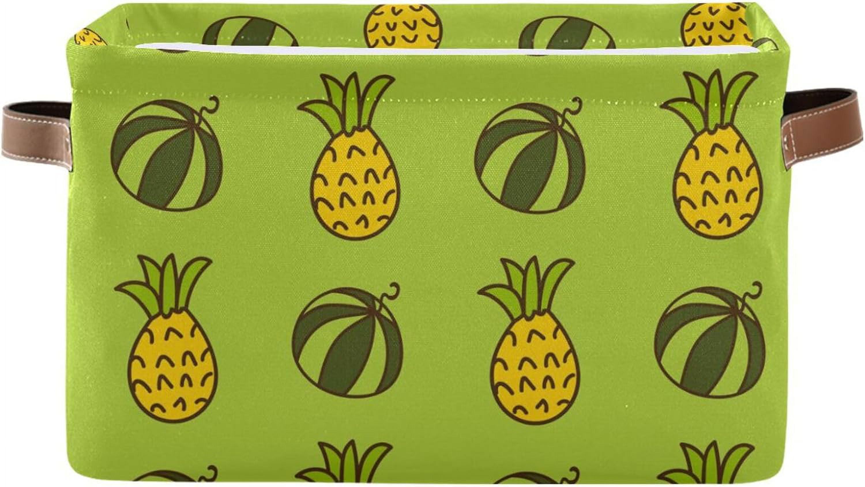 FREEAMG Pineapple Watermelon Storage Basket, Durable Canvas Organizer ...