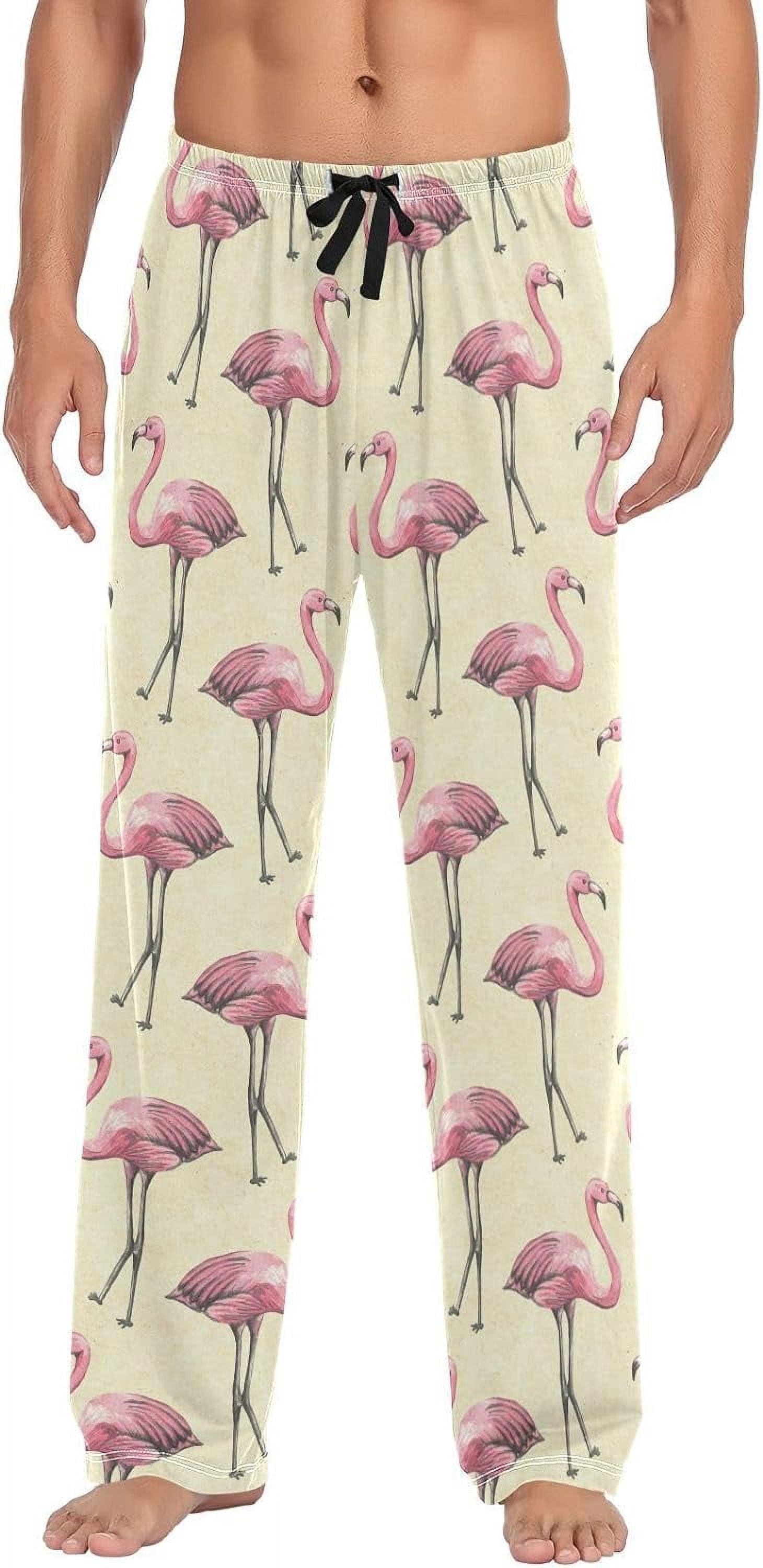 FREEAMG Pink Flamingo Pajama Pants for Men, Men's Separate Bottoms ...