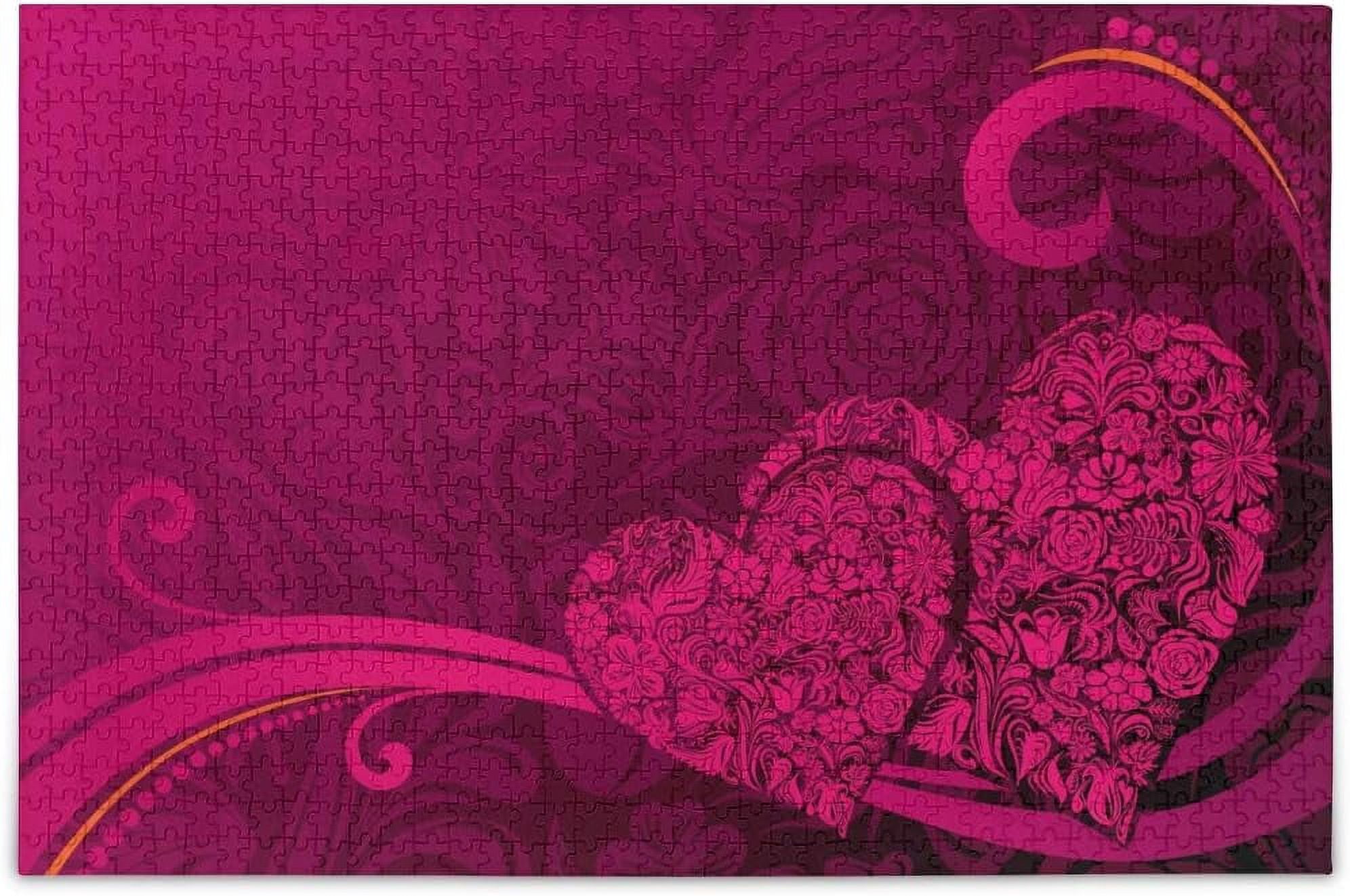 FREEAMG Pink Floral Print Flower Decoration Heart for Valentines Day ...