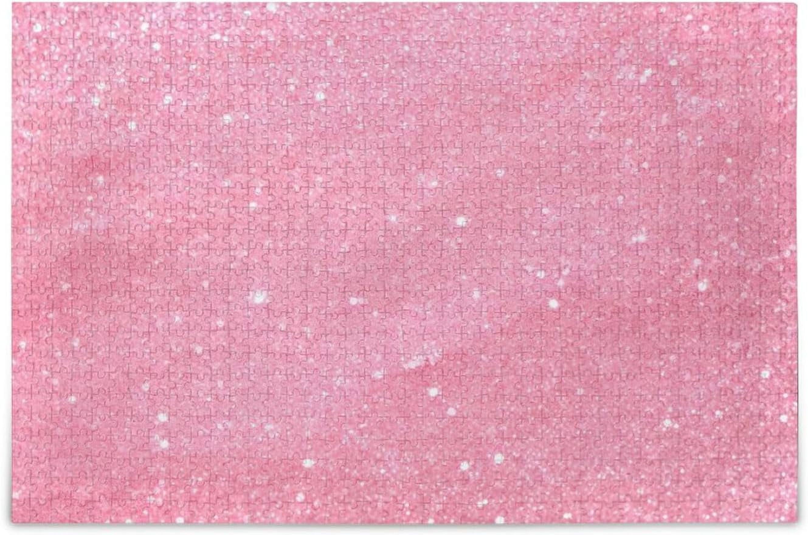 FREEAMG Pink Glitter Texture Puzzle 500 Pieces - Wooden Jigsaw Puzzles ...