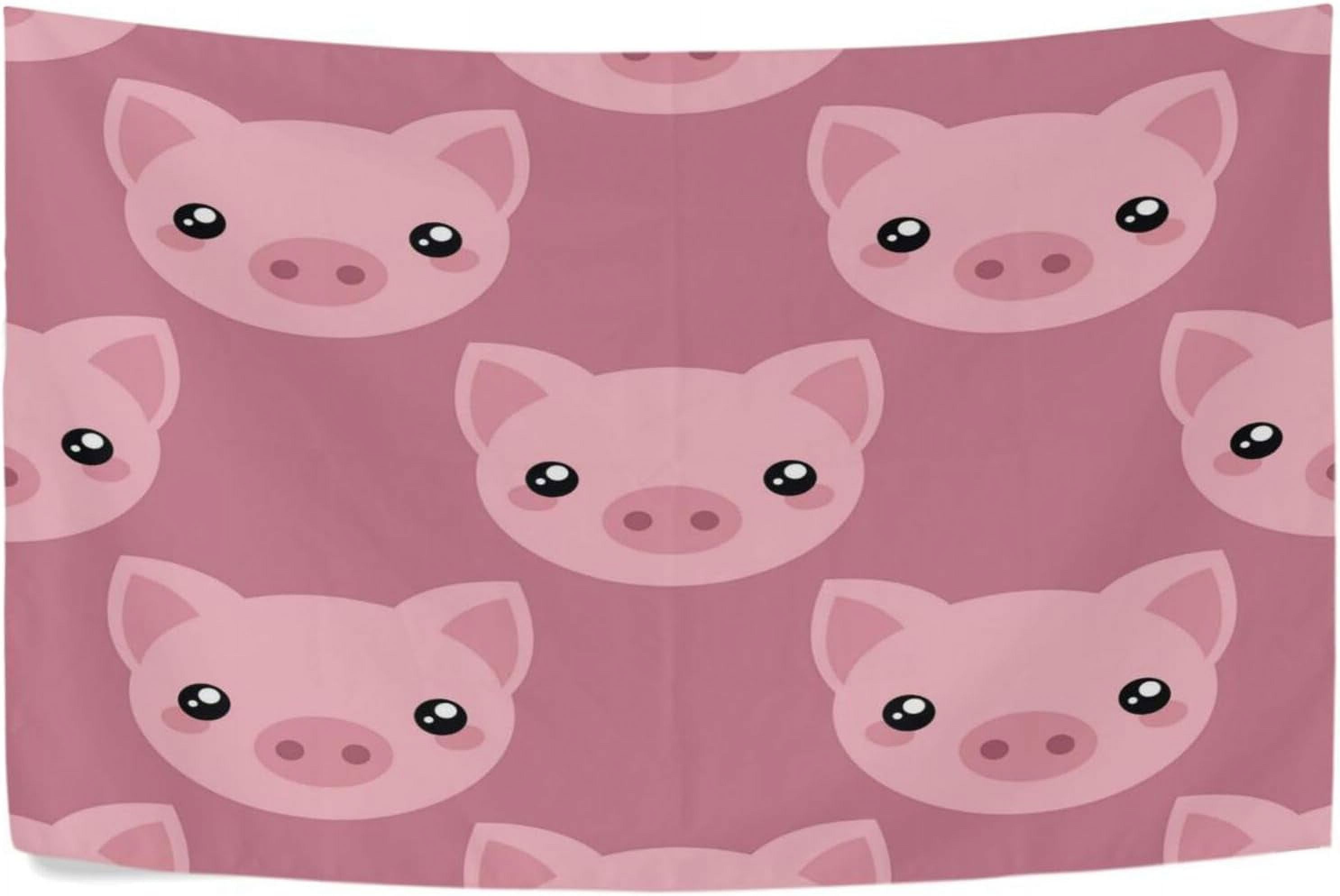 FREEAMG Pink Pig Cartoon Tapestry Aesthetic Tapestry Wall Hanging for ...