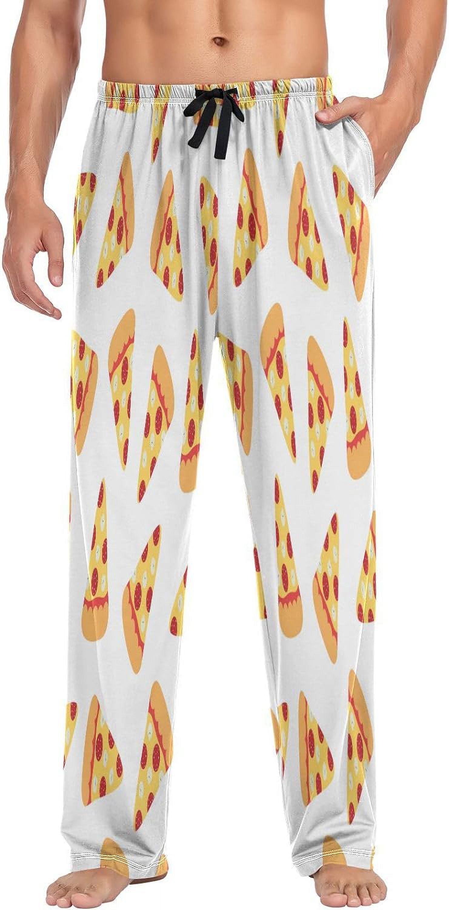 FREEAMG Pizza Slices Pajama Pants for Men, Men's Separate Bottoms, Pure ...