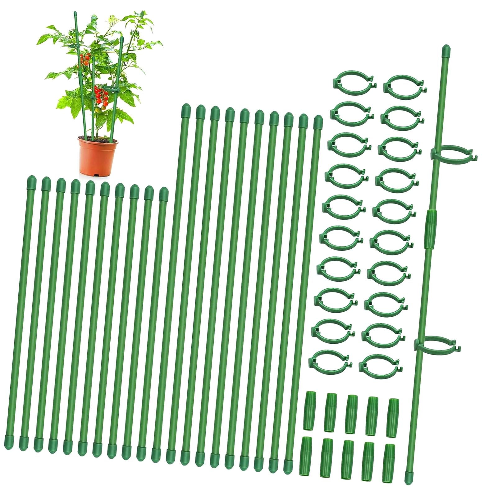 FREEAMG Plant Stakes, 20 Pieces Plant Support Sticks, Garden Stake Pole ...