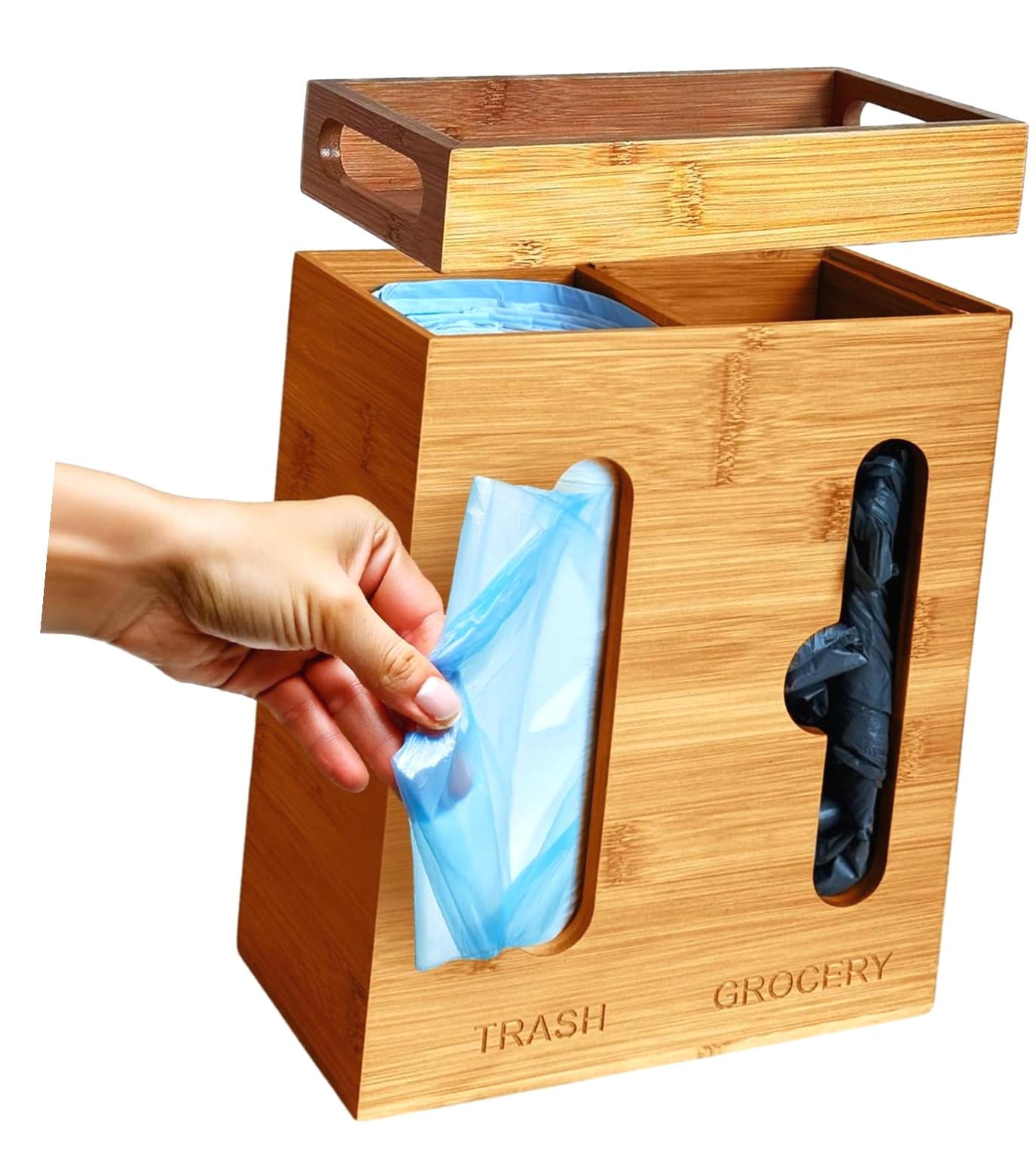 FREEAMG Plastic Bag Holder and Dispenser – Kitchen Pantry Organizer ...