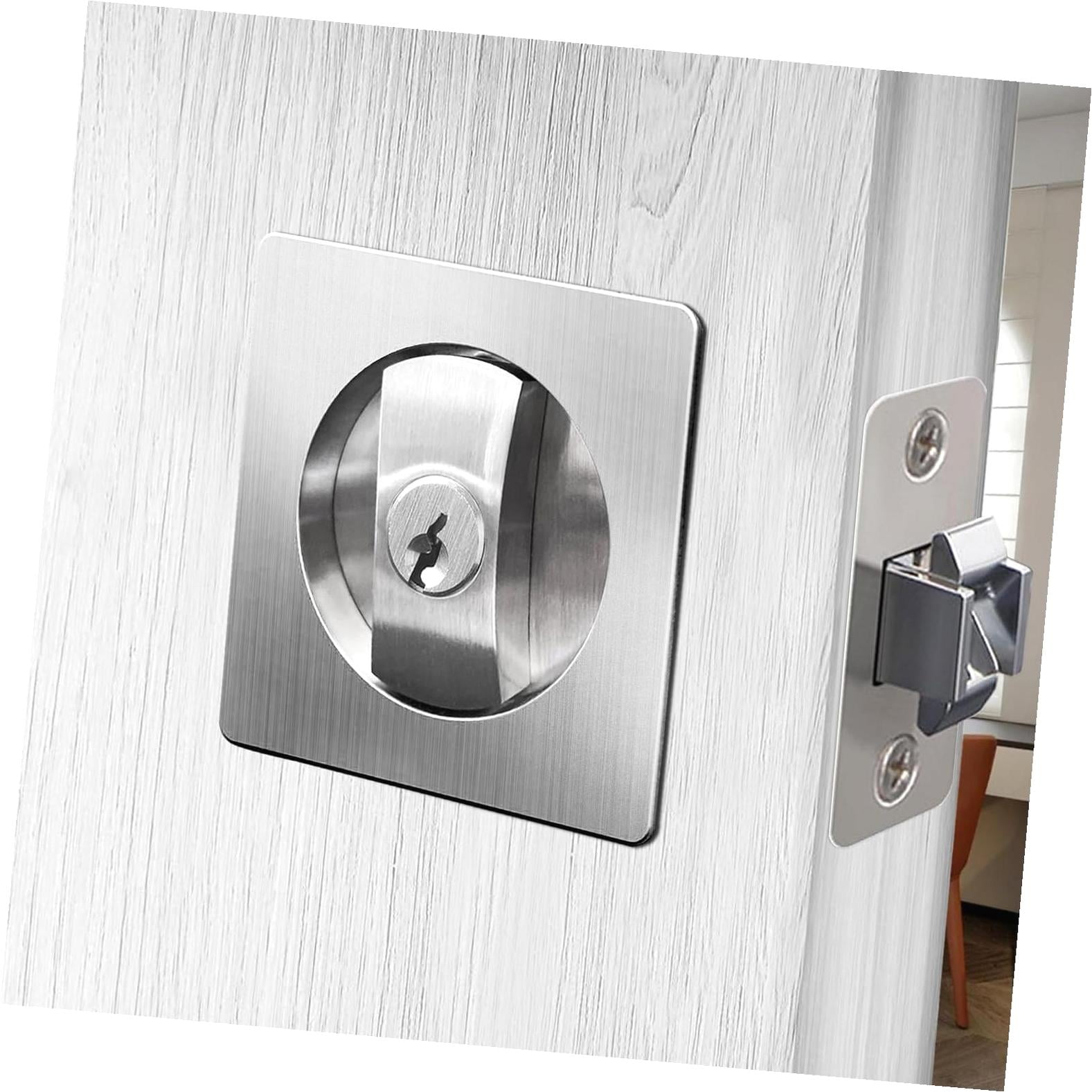 FREEAMG Pocket Door Lock Indicator Lock Flush Handles Privacy Bed/Bath ...