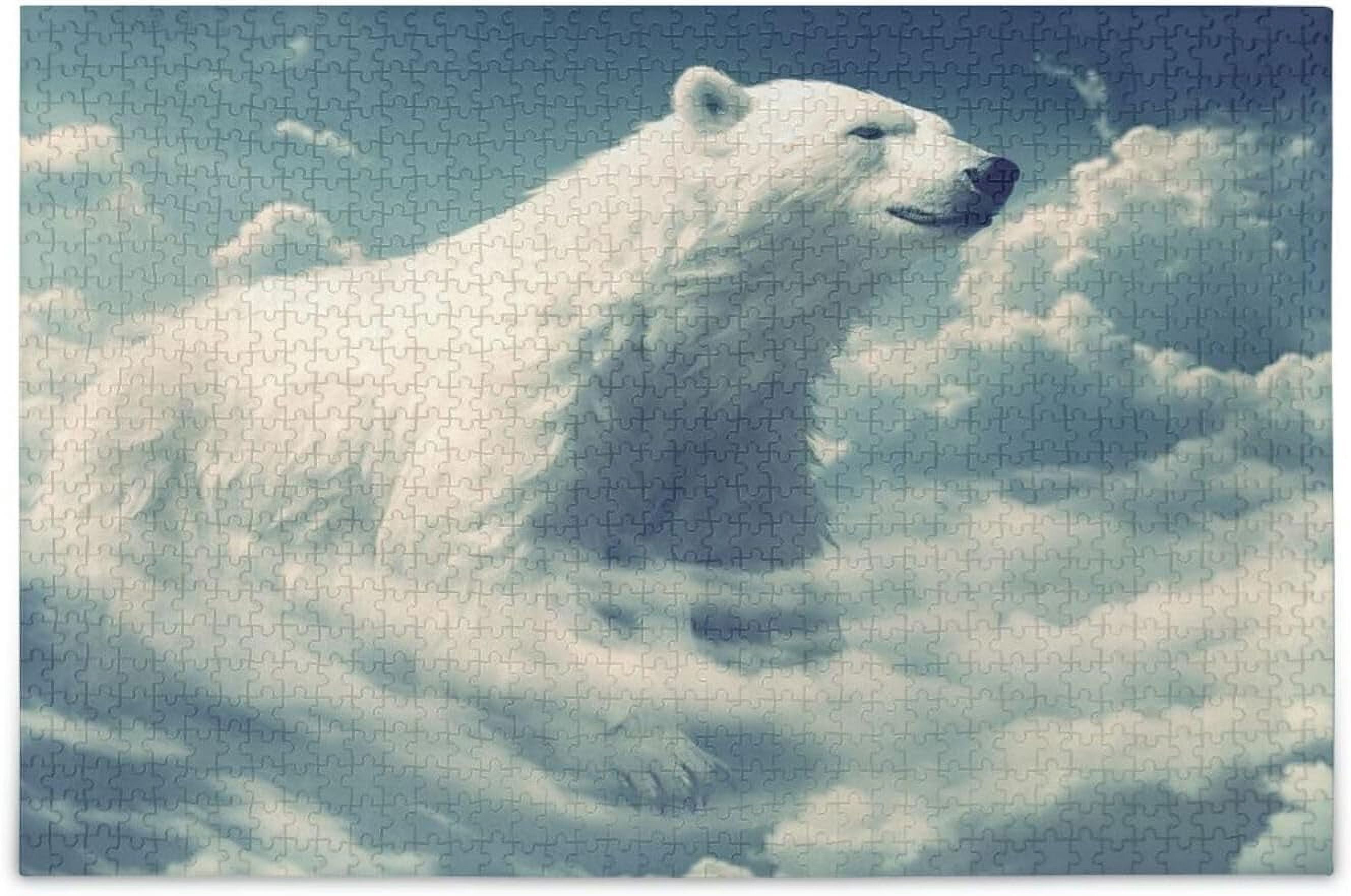 FREEAMG Polar Bears Painting 1000 Piece Large Jigsaw Puzzle for Adults ...