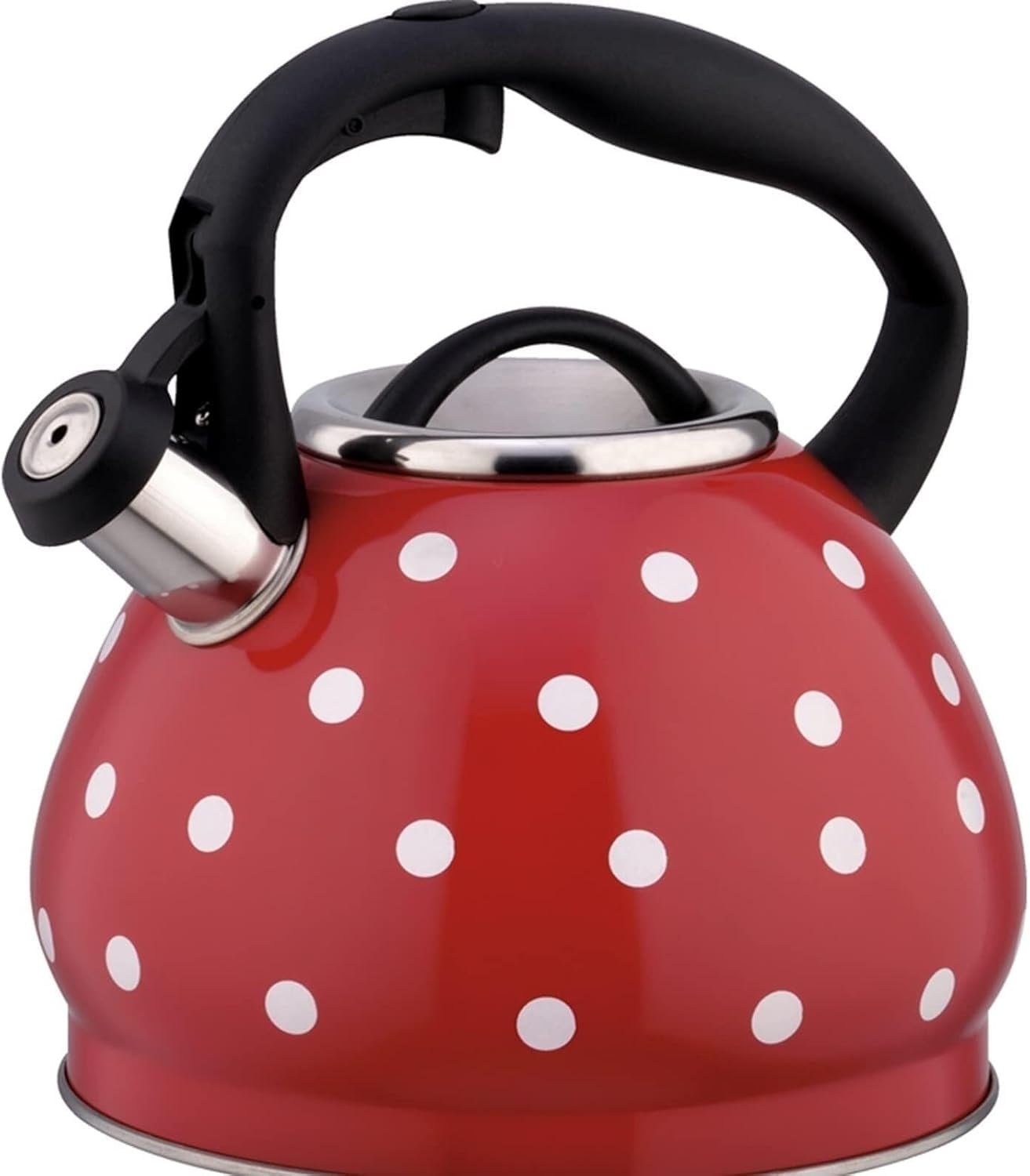 FREEAMG Polka Dot Tea Kettle Stovetop 3 L, Stainless Steel Whistling ...